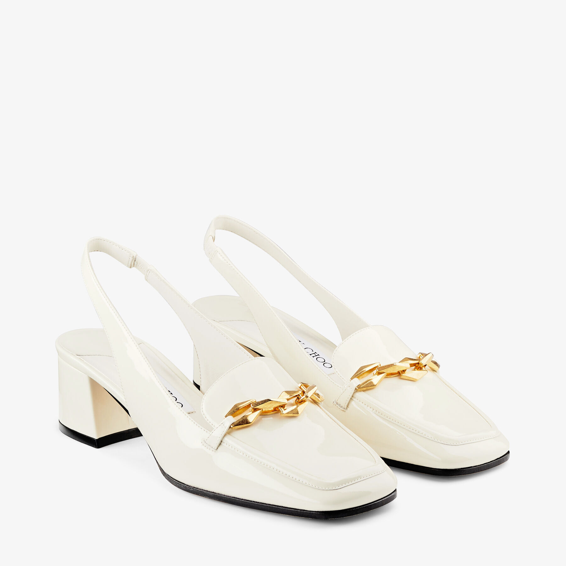 DIAMOND TILDA SB 45 | Latte Soft Patent Leather Sling Back Pumps with ...