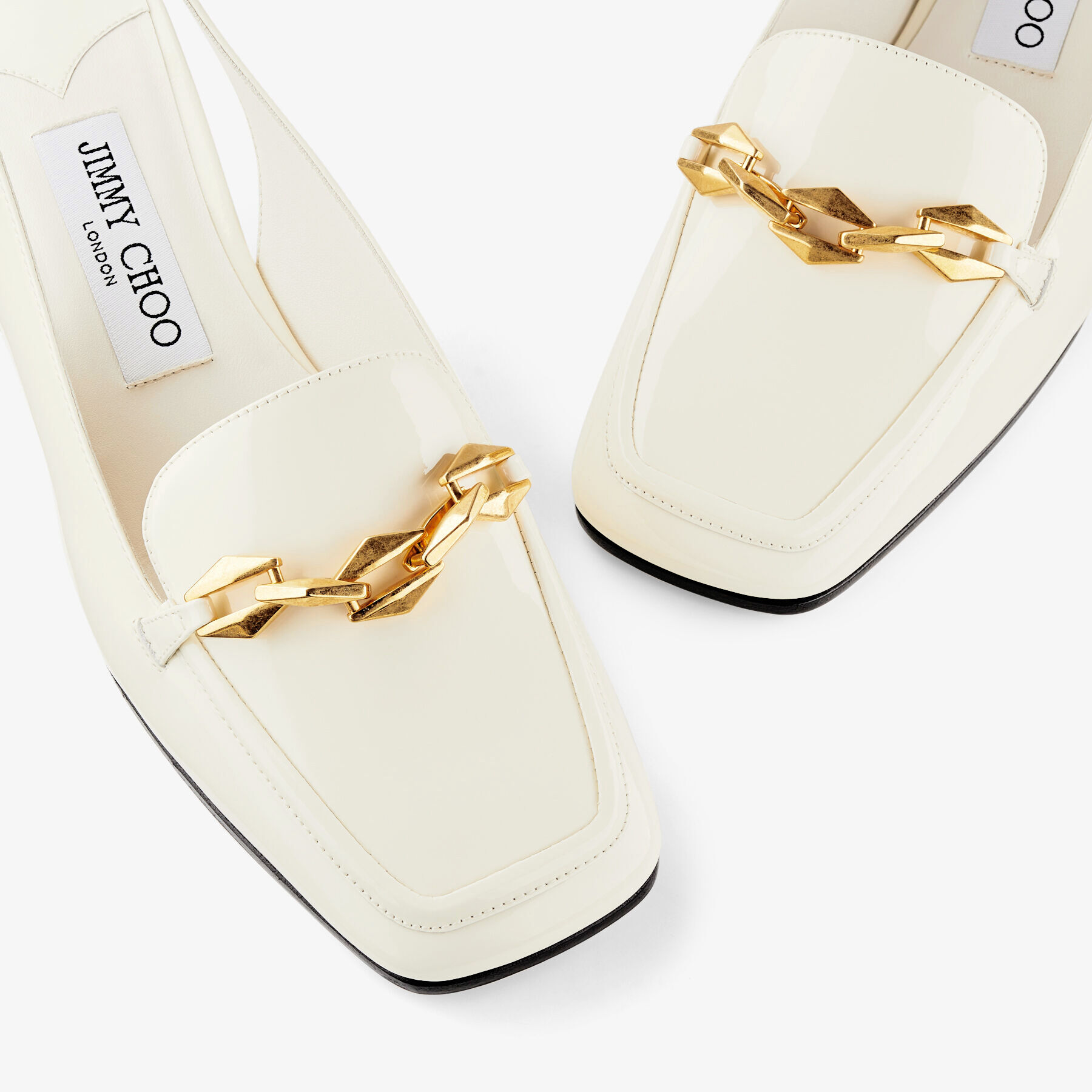 DIAMOND TILDA SB 45 | Latte Soft Patent Leather Sling Back Pumps with ...