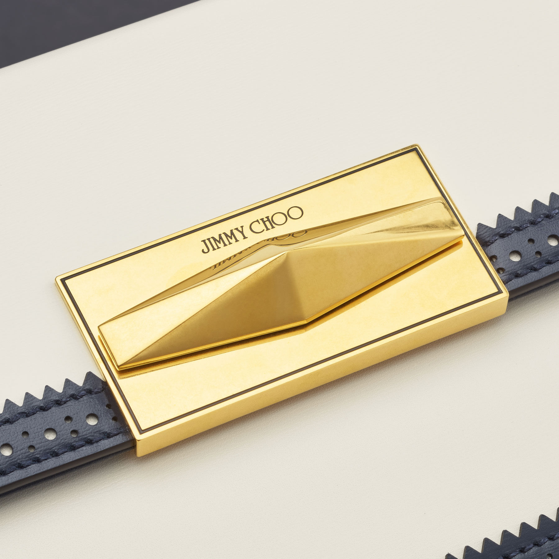 Diamond Top Handle | Navy & Latte Leather Top Handle Bag | JIMMY CHOO