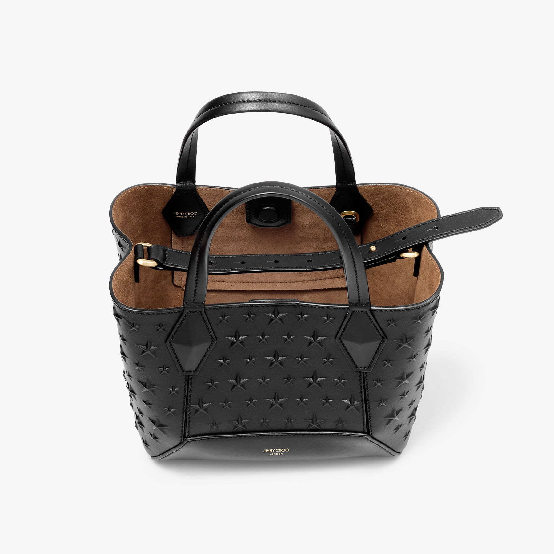 Diamond |Black Embossed Leather Tote Bag | JIMMY CHOO