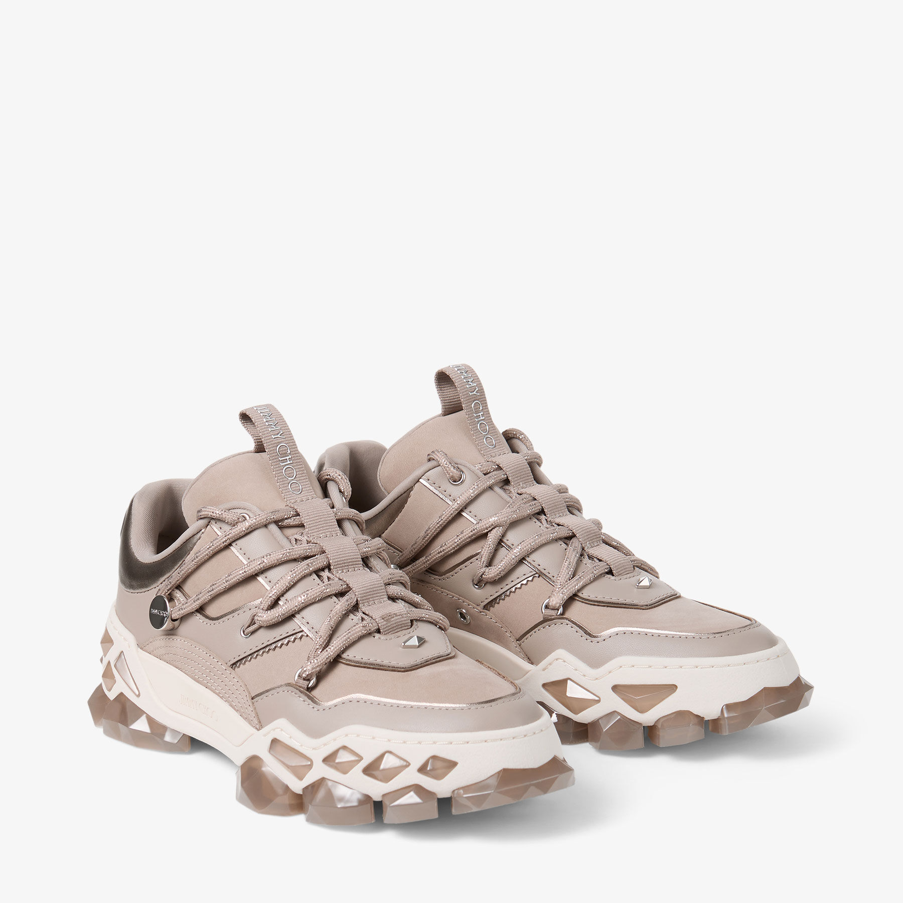 Diamond X II/F | Taupe Leather Trainers | JIMMY CHOO NZ