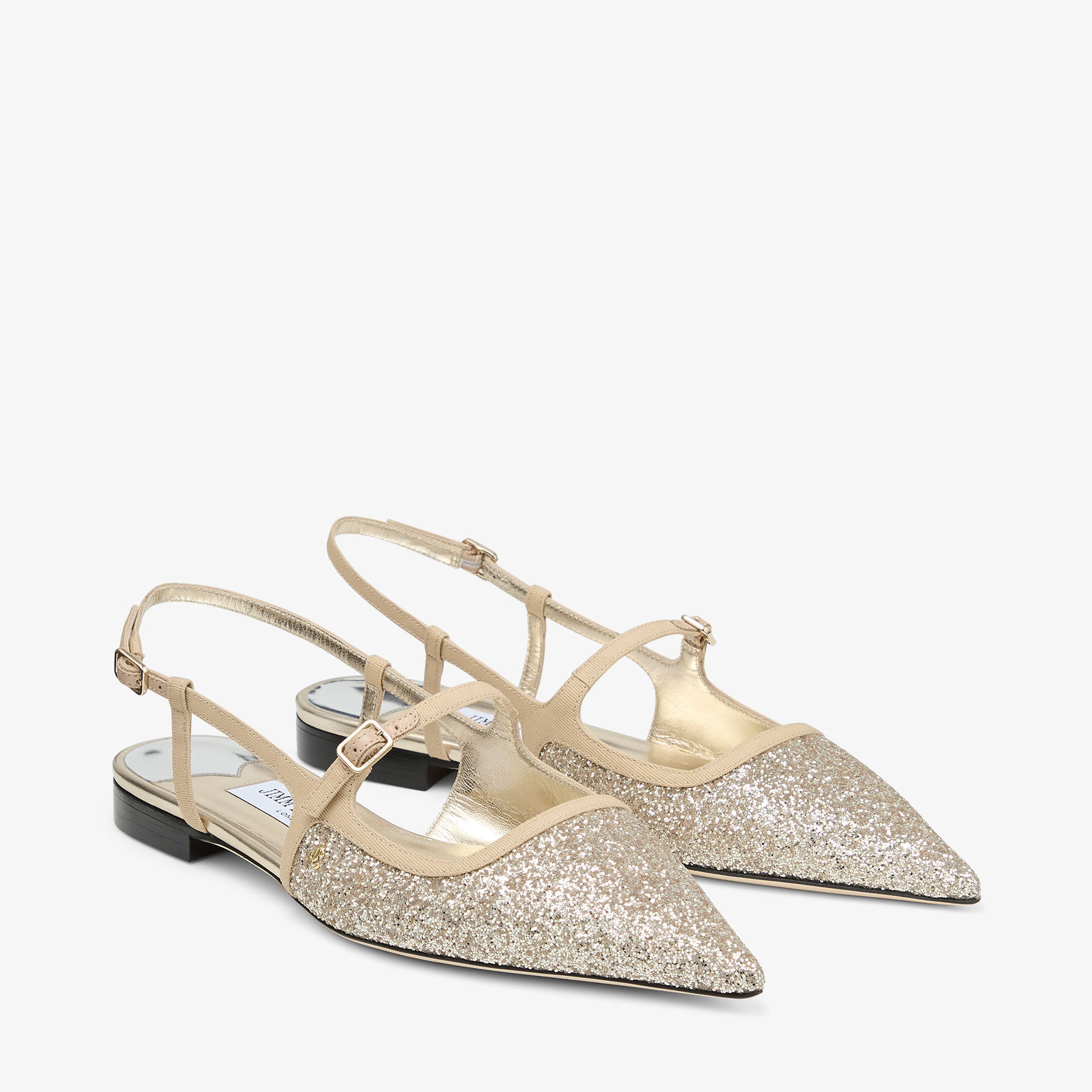 Didi Flat | Sand Glitter Flats | JIMMY CHOO