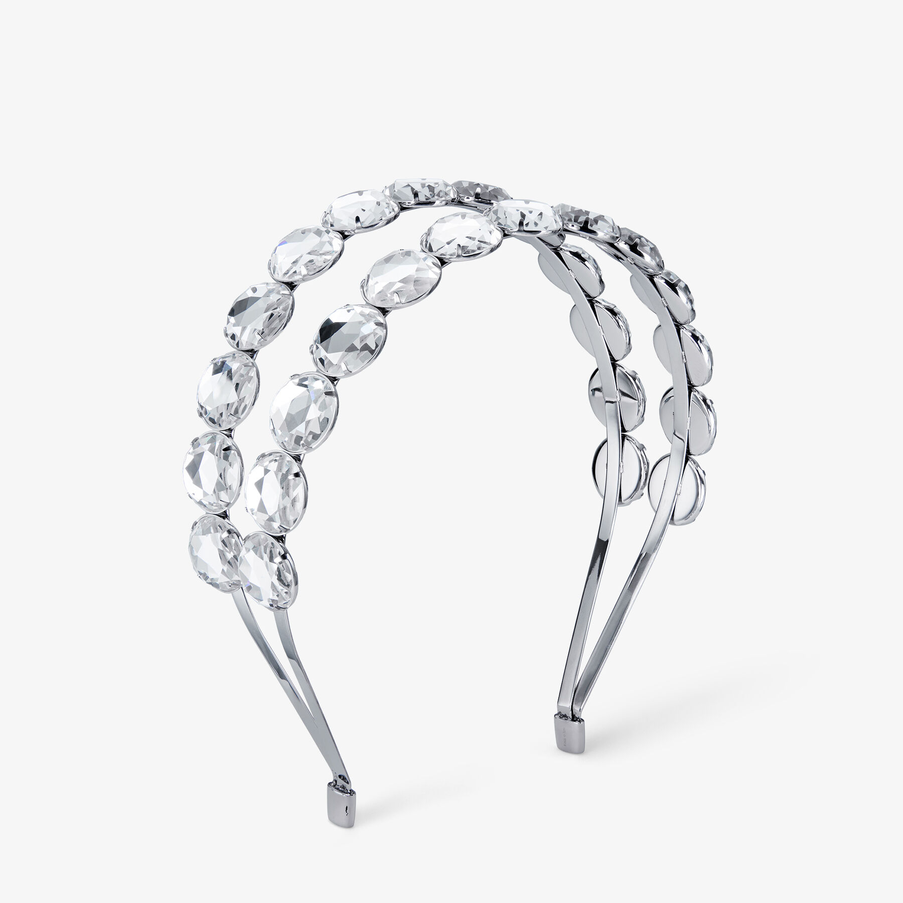 Double Row Headband | Silver-Finish Crystal Headband | JIMMY CHOO