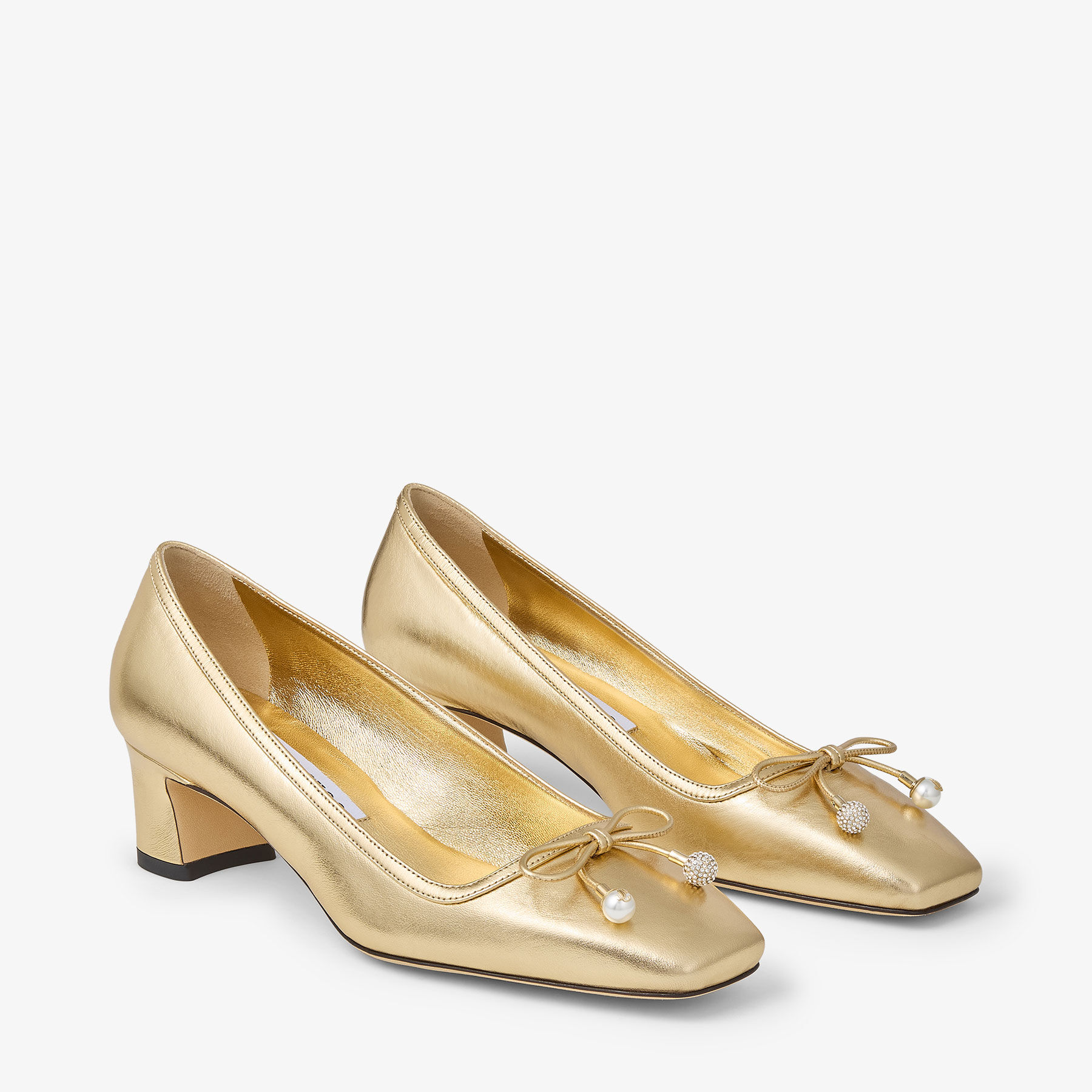 Elme 45 | Gold Metallic Nappa Leather Pumps | JIMMY CHOO