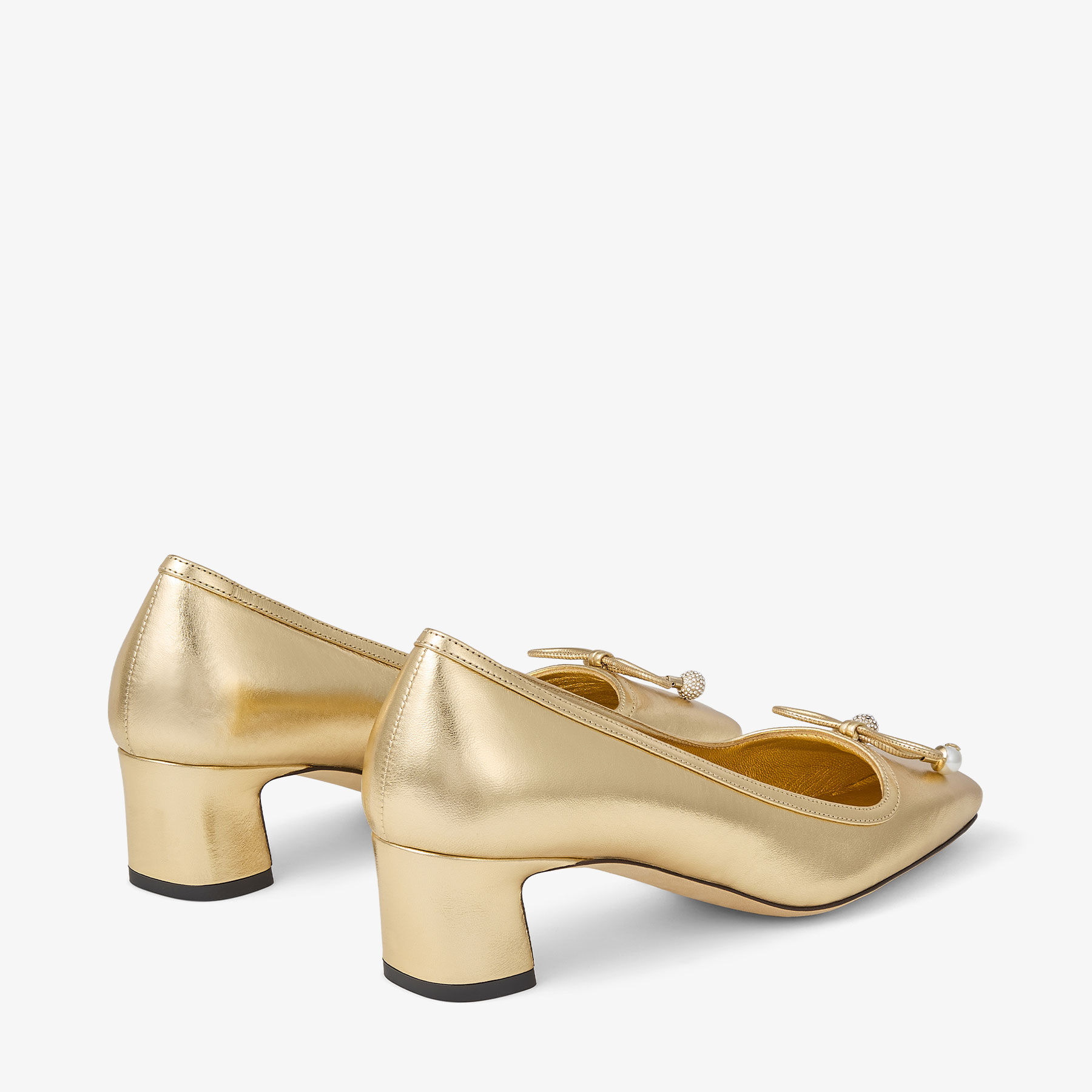 Elme 45 | Gold Metallic Nappa Leather Pumps | JIMMY CHOO