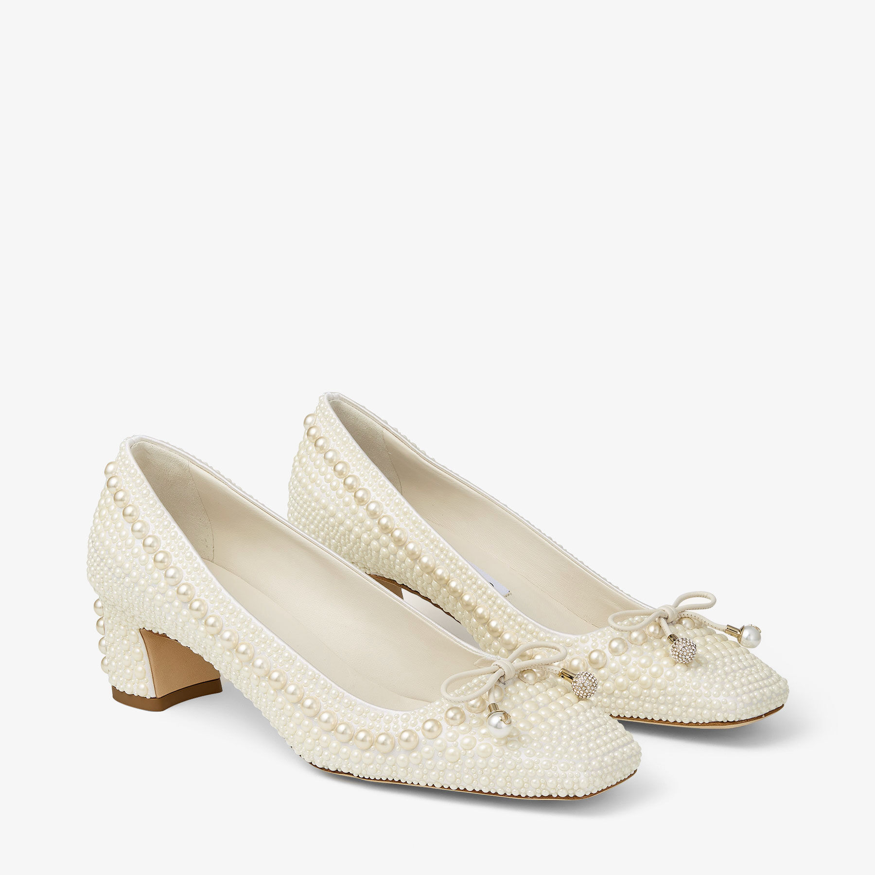 Elme 45 | White Pearl Embellished Pumps | JIMMY CHOO