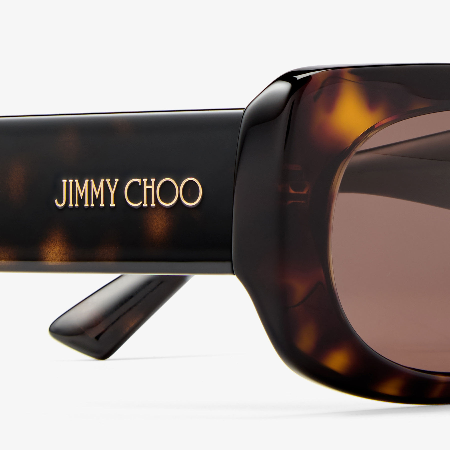 Emeline | Gafas de sol con montura rectangular de color marrón habano ...