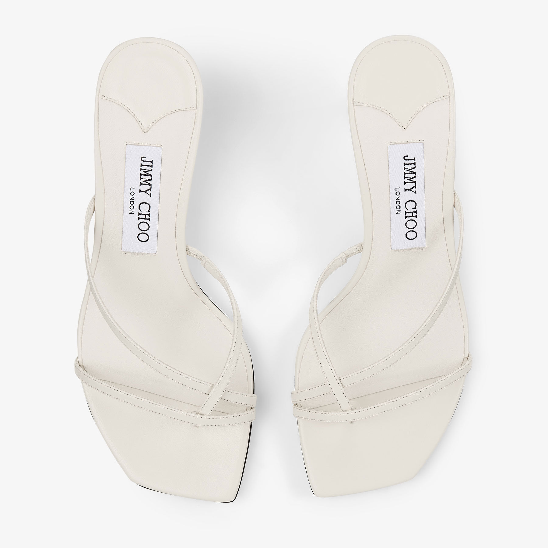 Etana Mule 50|Pantoletten aus Nappaleder in Latte/Malachit| JIMMY CHOO