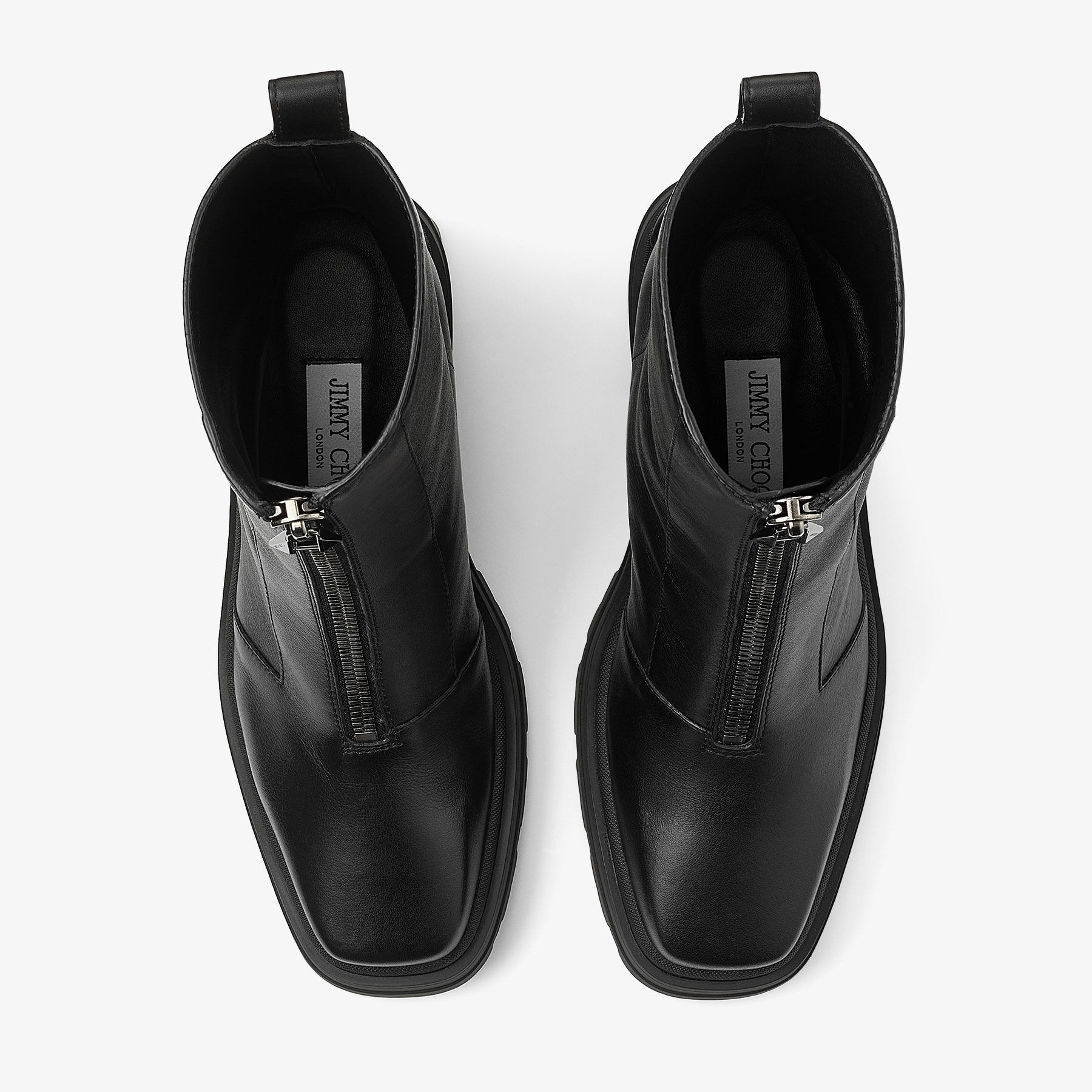 Isabelle Knee Boot 95 | Bottines en cuir noir | JIMMY CHOO