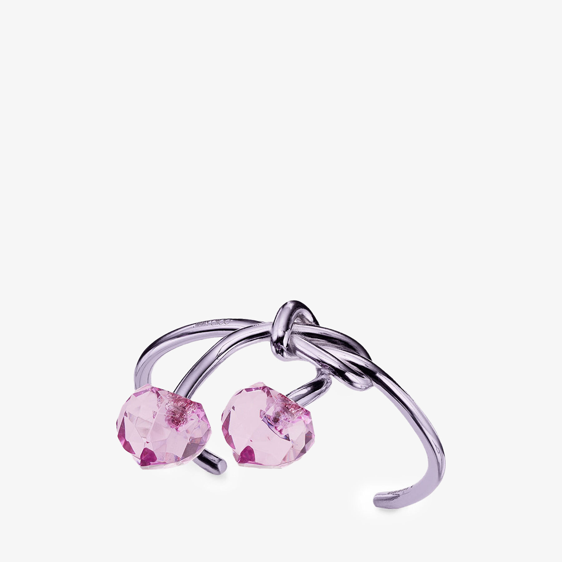 Faceted Heart Cuff | 银色金属手链 | JIMMY CHOO