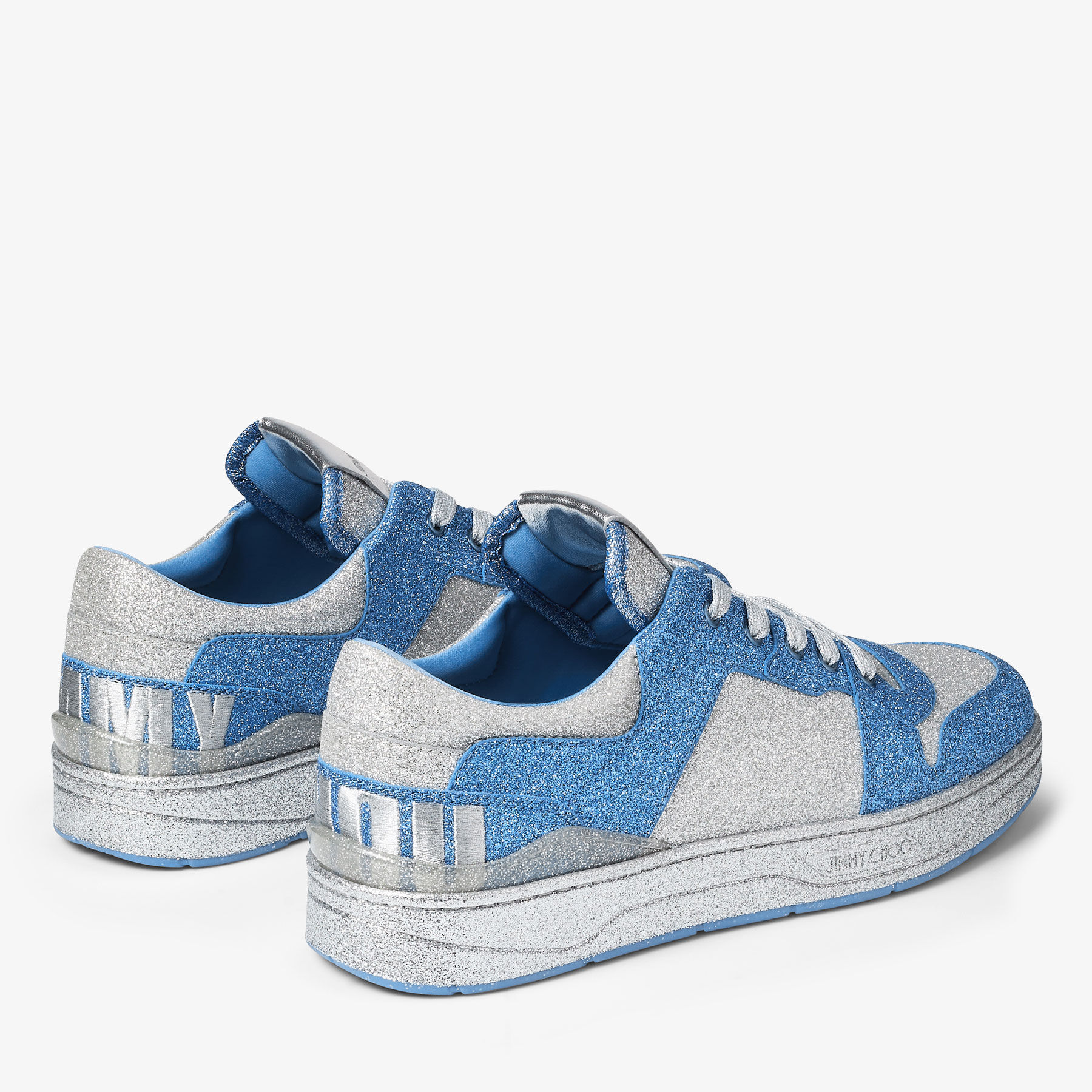 Florent/M | Ruby Red & Silver Glitter Fabric Trainers | JIMMY CHOO AU