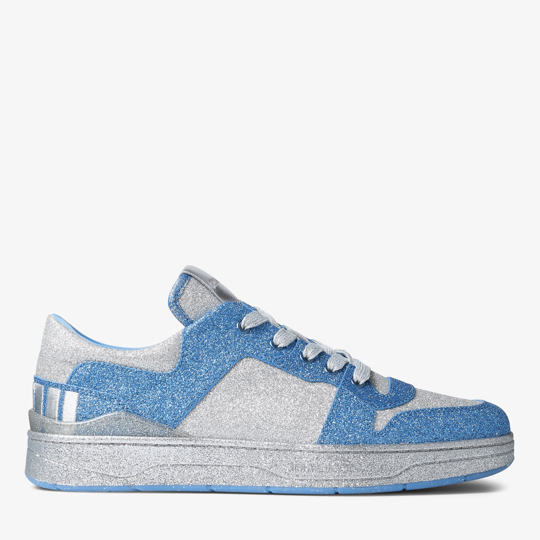 Florent/M | Ruby Red & Silver Glitter Fabric Trainers | JIMMY CHOO AU