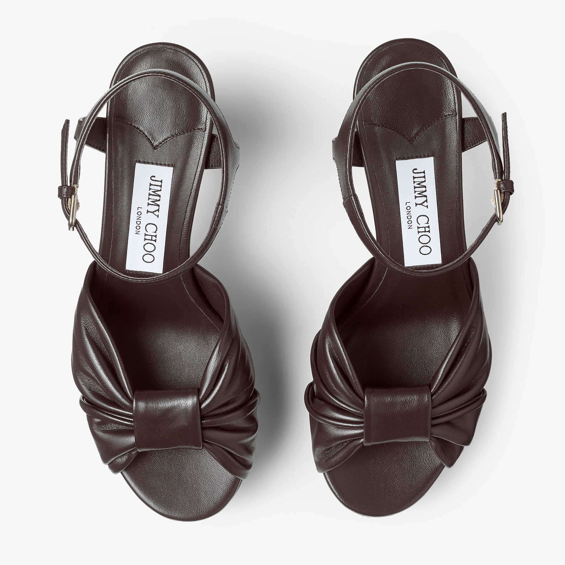 Heloise 80 | Coffee Nappa Leather Platform Sandals | JIMMY CHOO