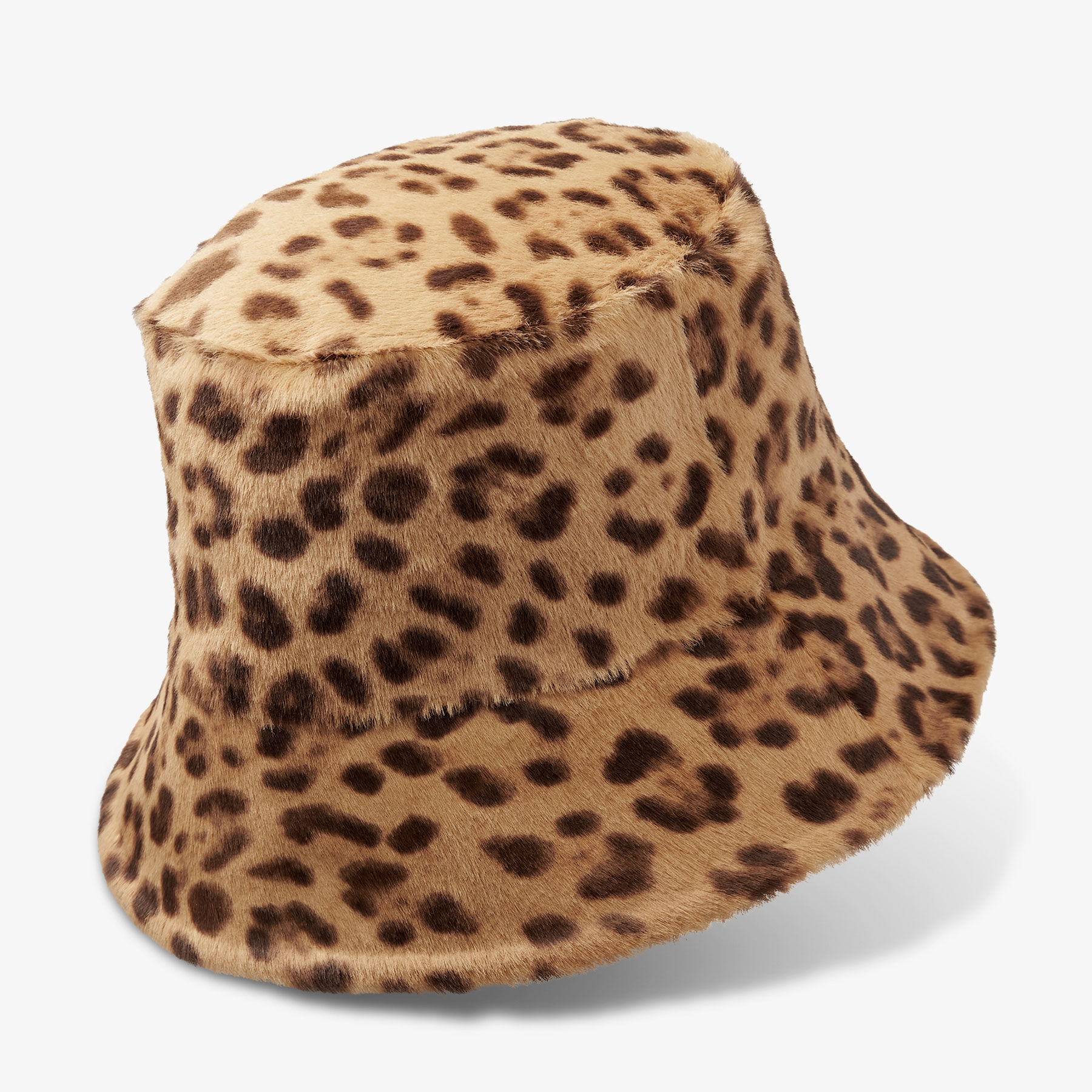 Isolde Bucket Hat | Natural Leopard Print Pony Bucket Hat | JIMMY CHOO