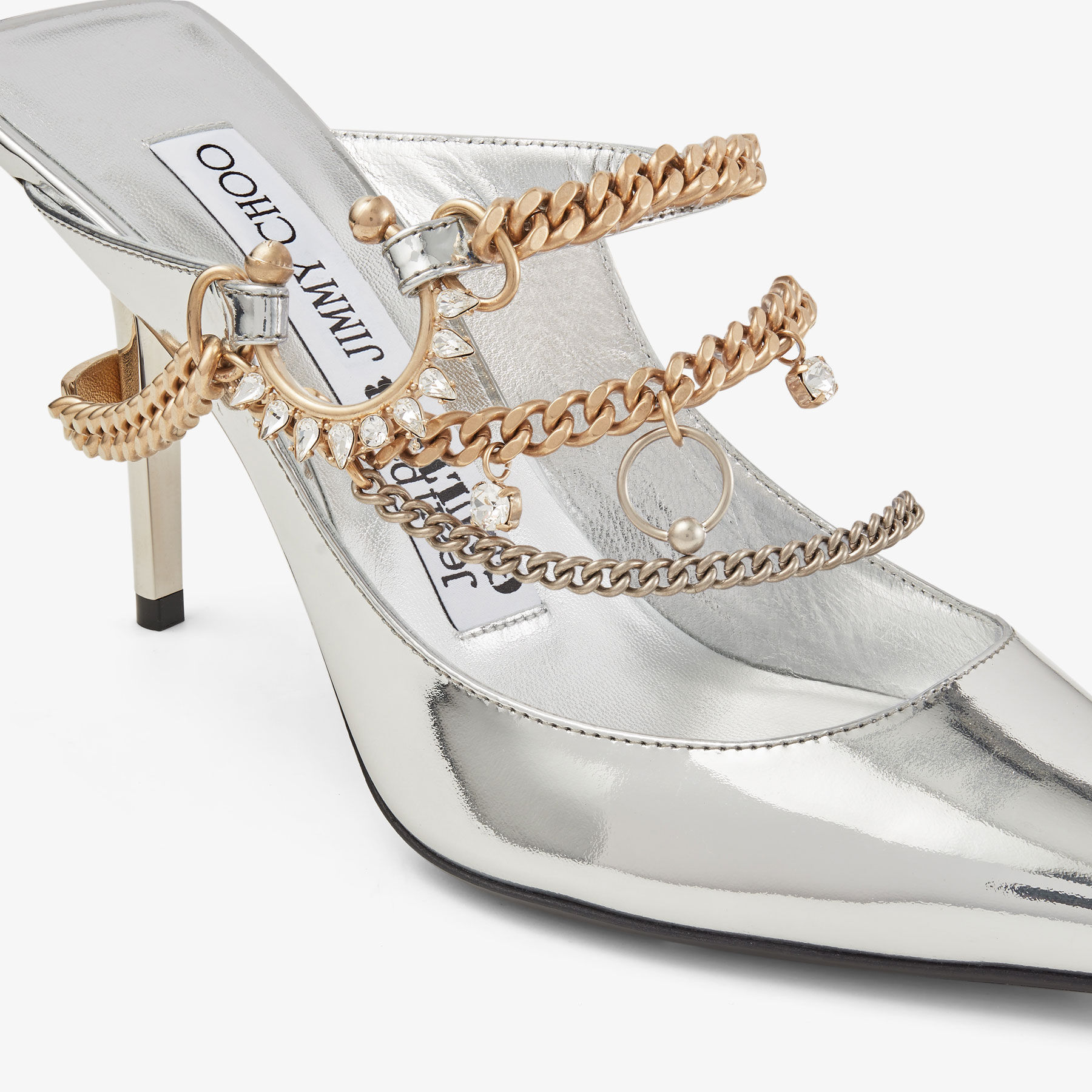 JIMMY CHOO / JEAN PAUL GAULTIER BING | Silver Liquid Metal Leather ...