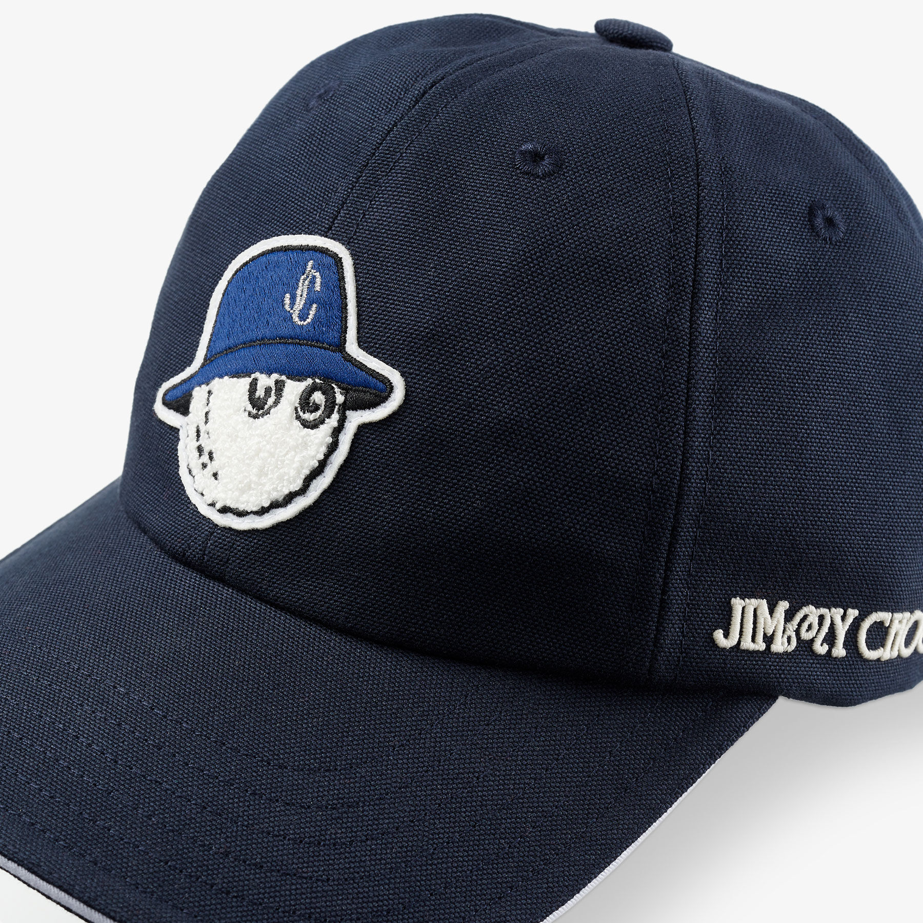 Jimmy Choo / Malbon Cap | Navy Embroidered Cotton Cap | Jimmy Choo ...