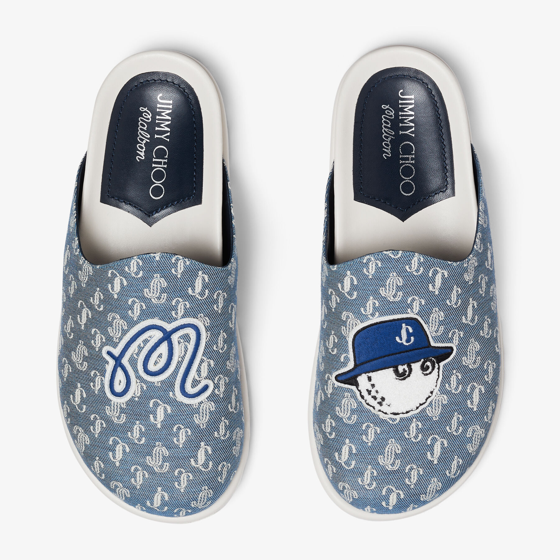 Jimmy Choo / Malbon Mule/F | Denim Monogram Mules | Jimmy Choo / Malbon ...