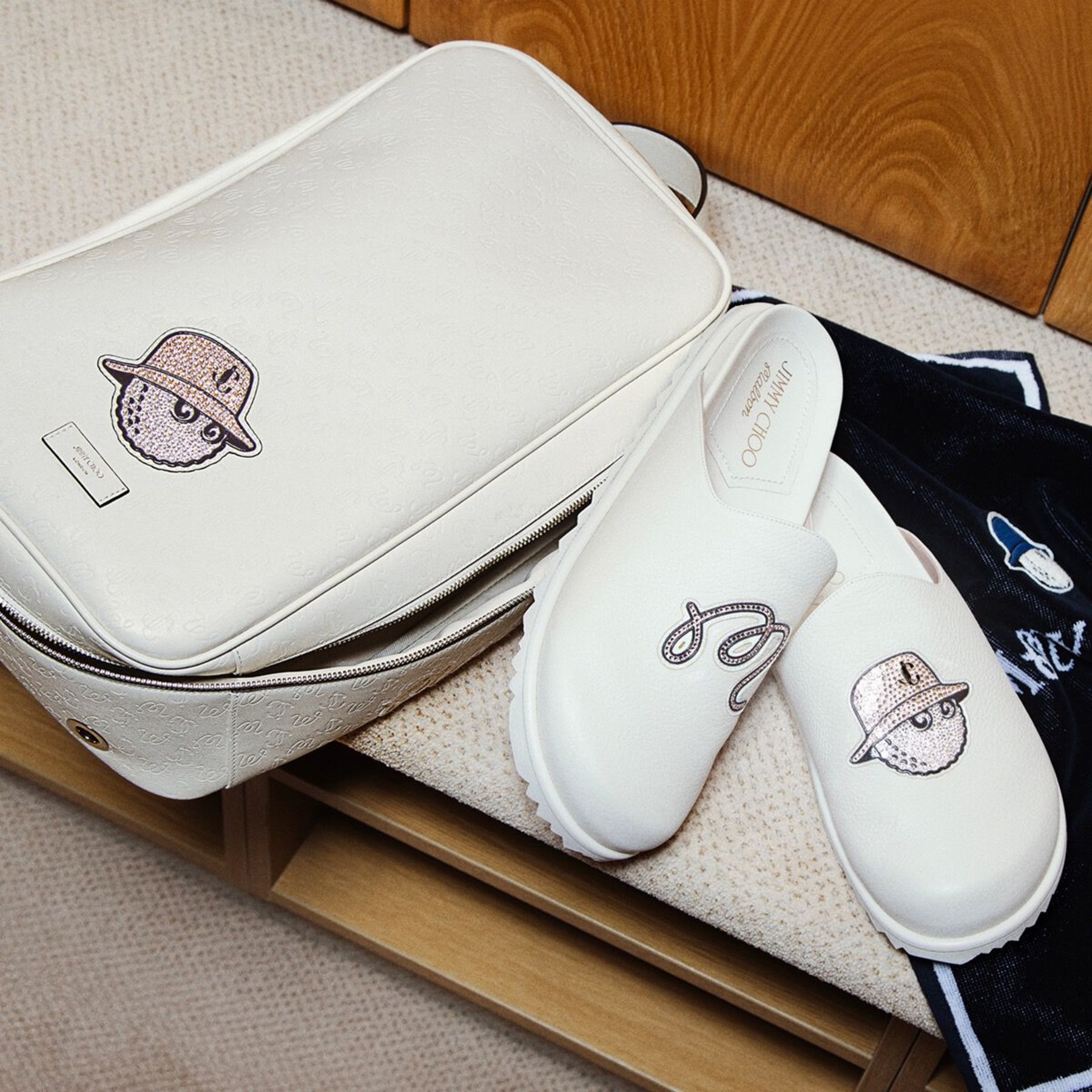 Jimmy Choo / Malbon Mule/F | Latte Crystal-embellished Leather Mules ...