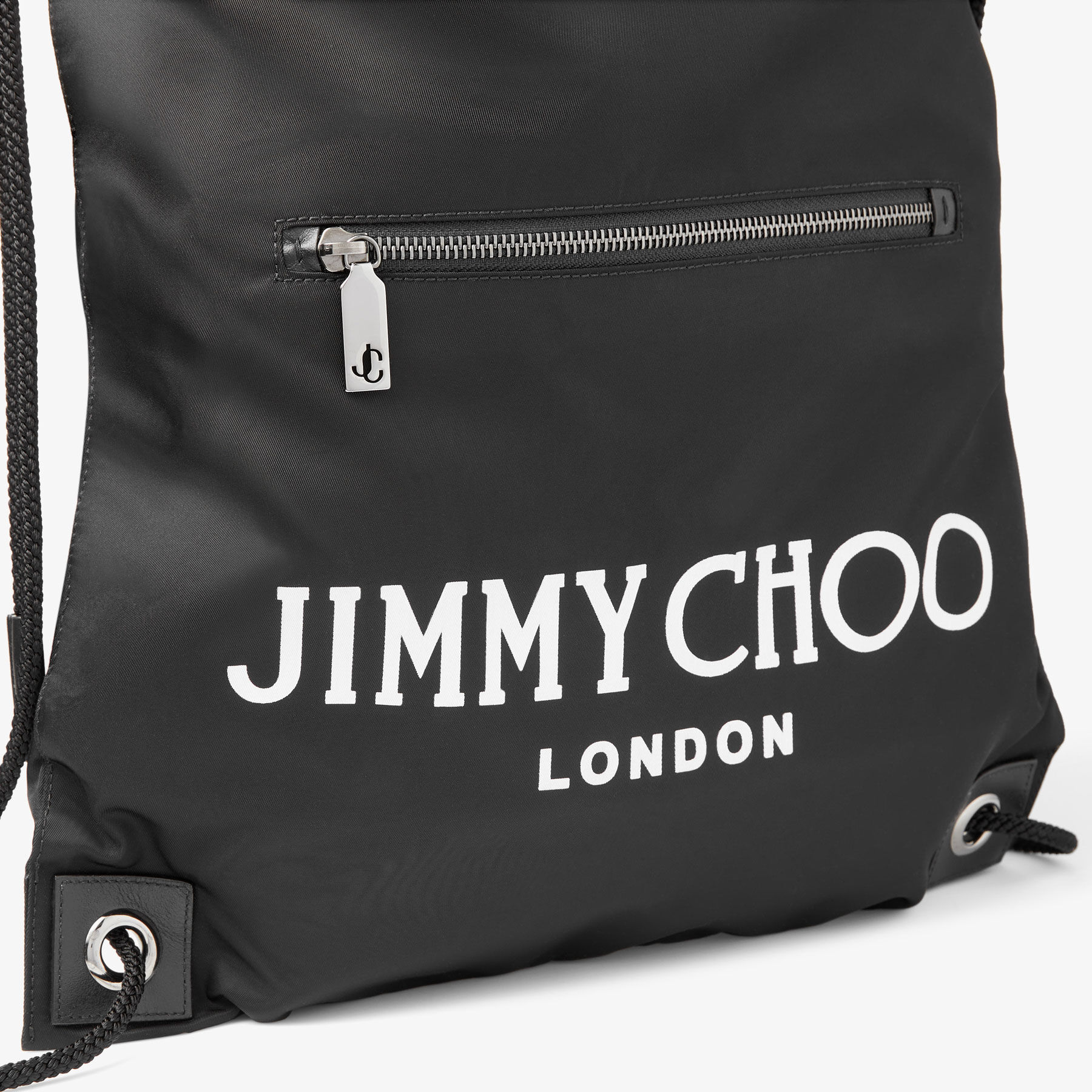 JOSHU | Black Nylon Backpack with Logo | Autumn Collection | JIMMY CHOO