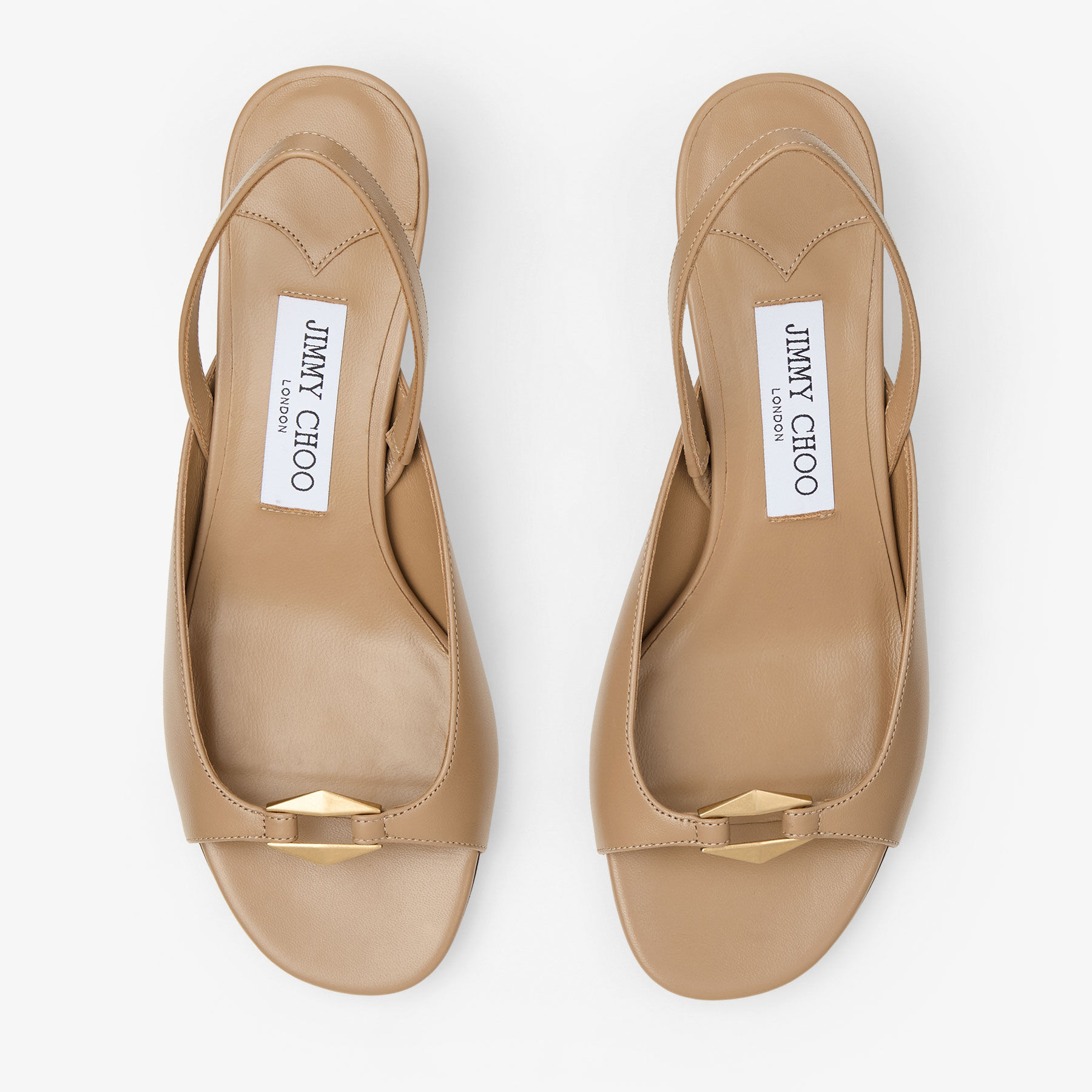 Lev 35 黃褐色金色混色皮革凉鞋 Jimmy Choo