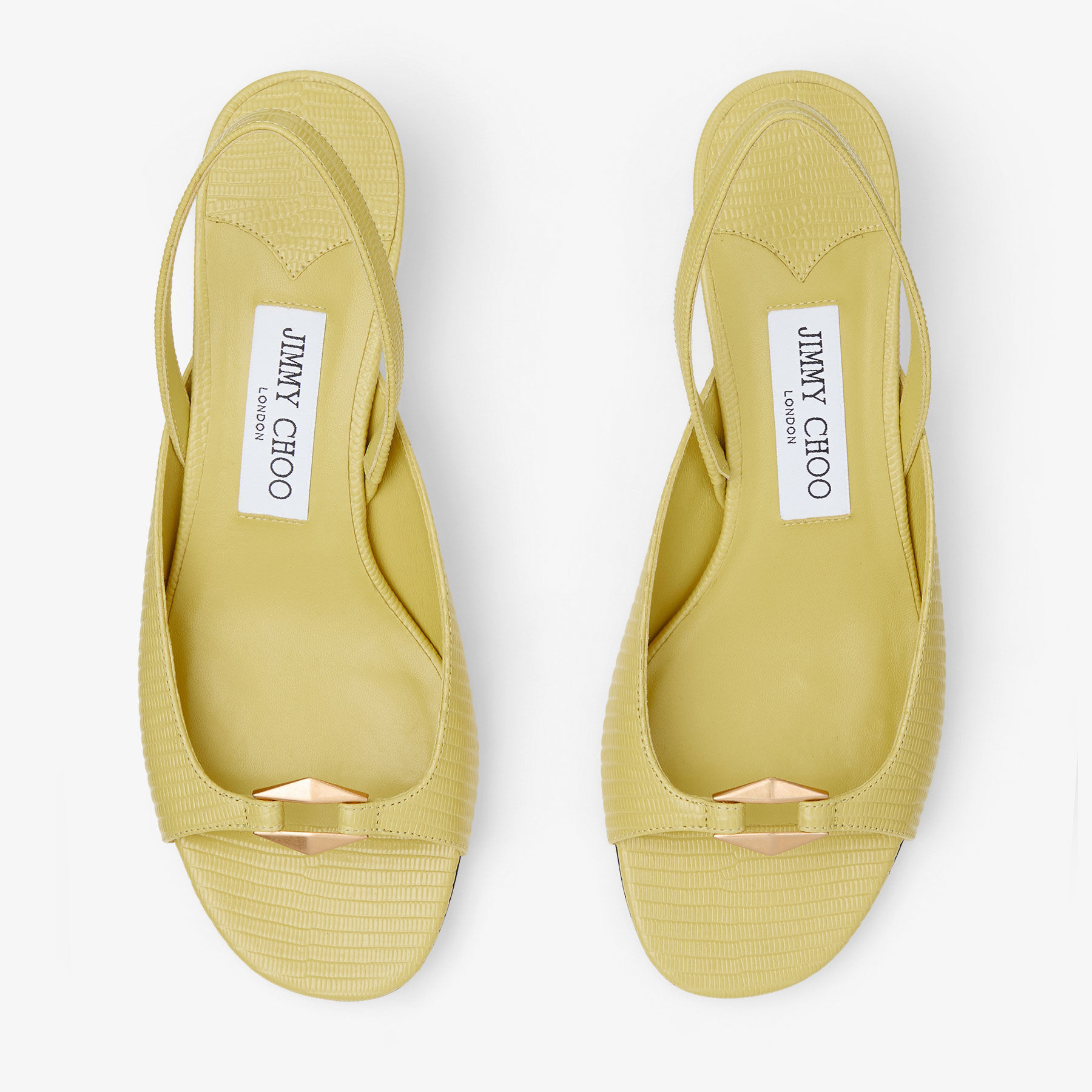Lev 35 | Yellow Lizard Print Sandals | JIMMY CHOO