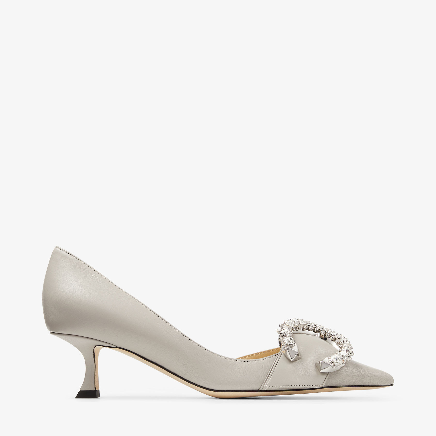 Melva Dorsay 50 | Ash/Crystal Nappa Leather Shoe | JIMMY CHOO