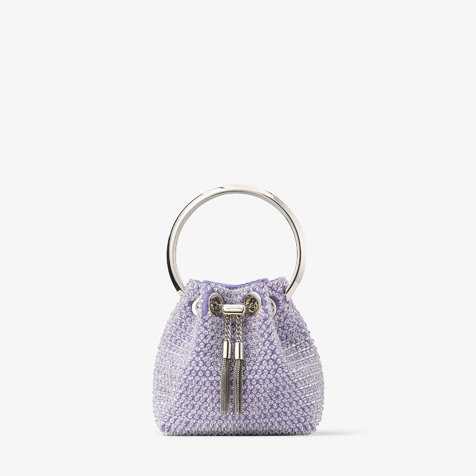 Micro Bon Bon|Tanzanite Emboidered Satin Mini Bag| JIMMY CHOO