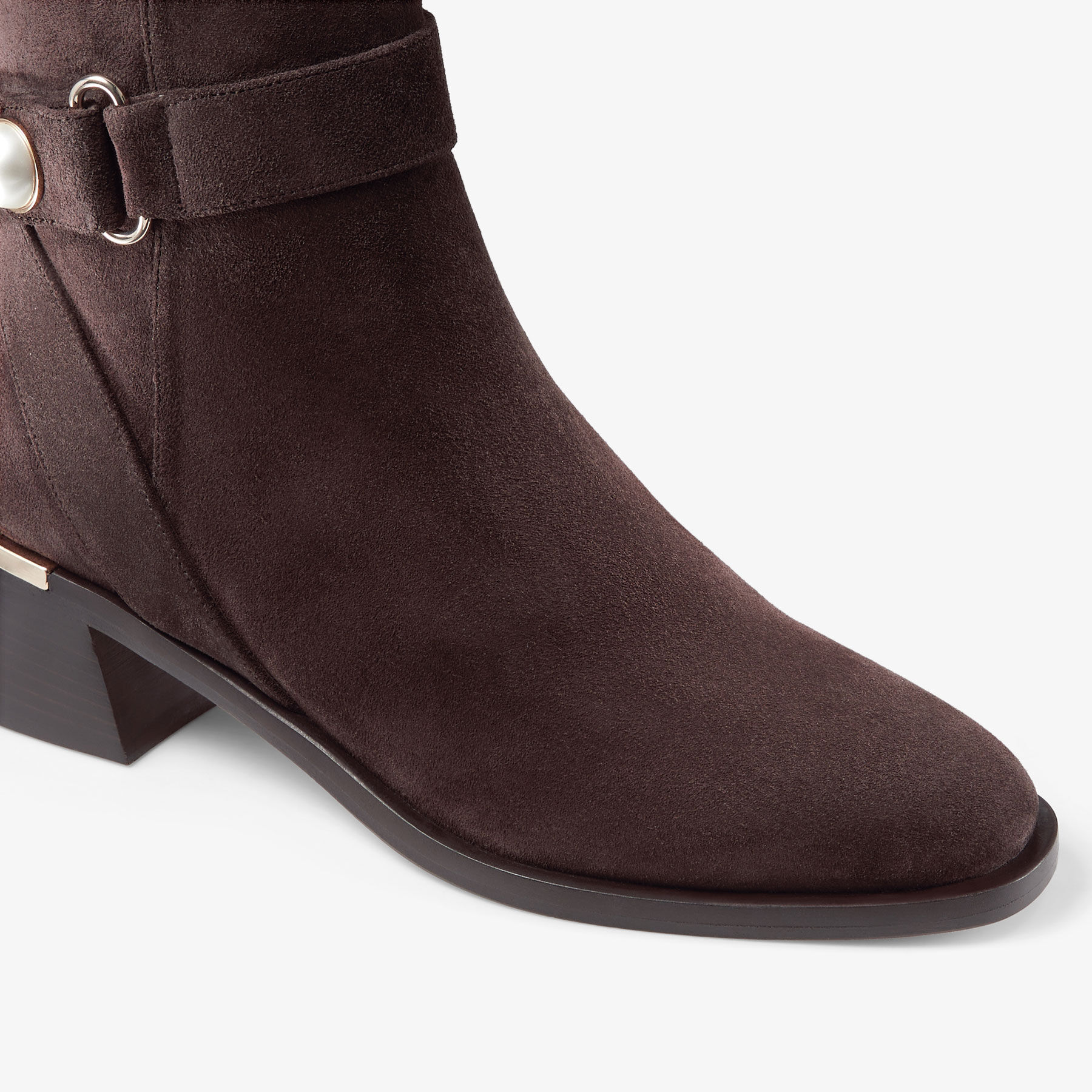 Noor 45 | Coffee Velvet Suede Boot | JIMMY CHOO