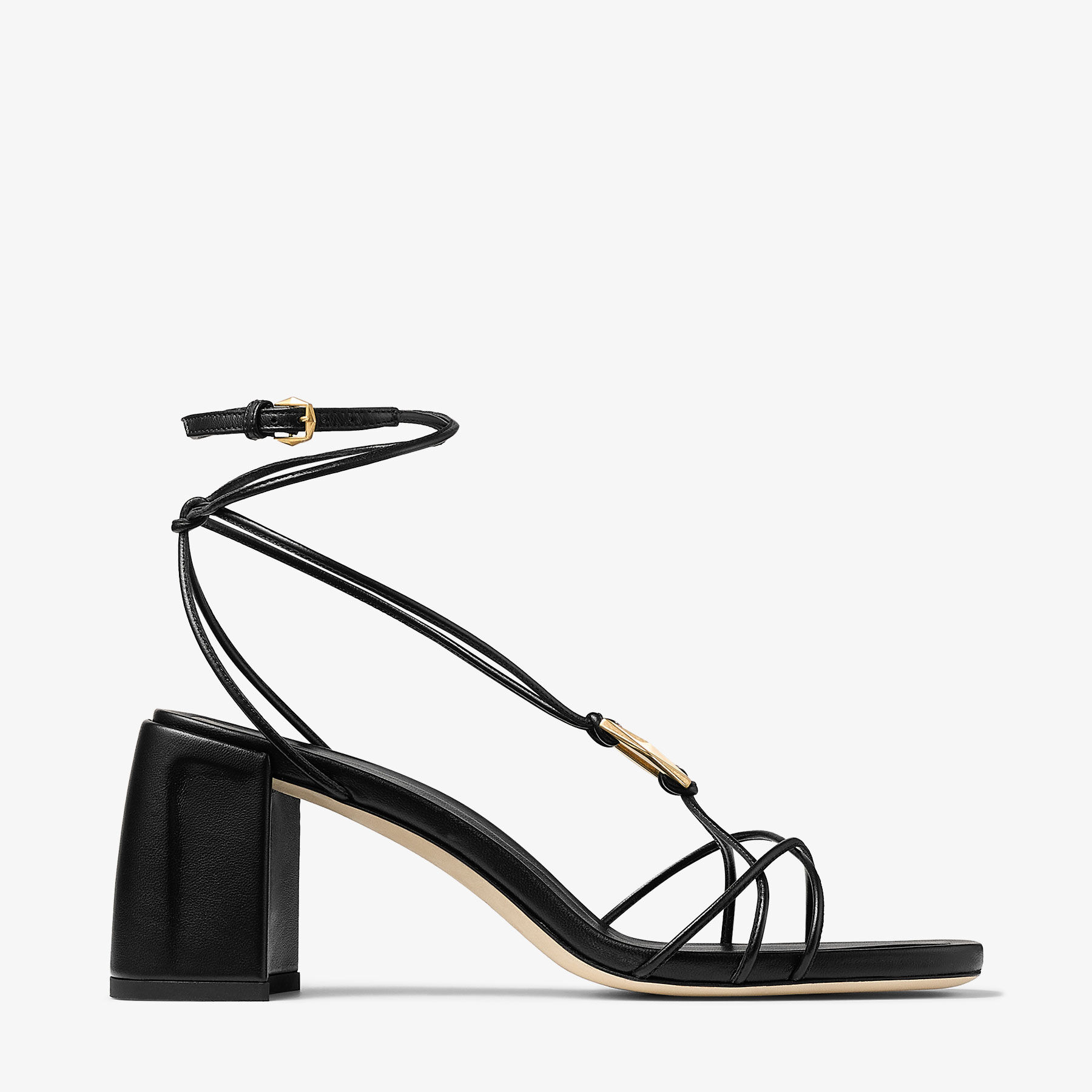 Onyxia 70|Nappaledersandaletten in Schwarz| JIMMY CHOO