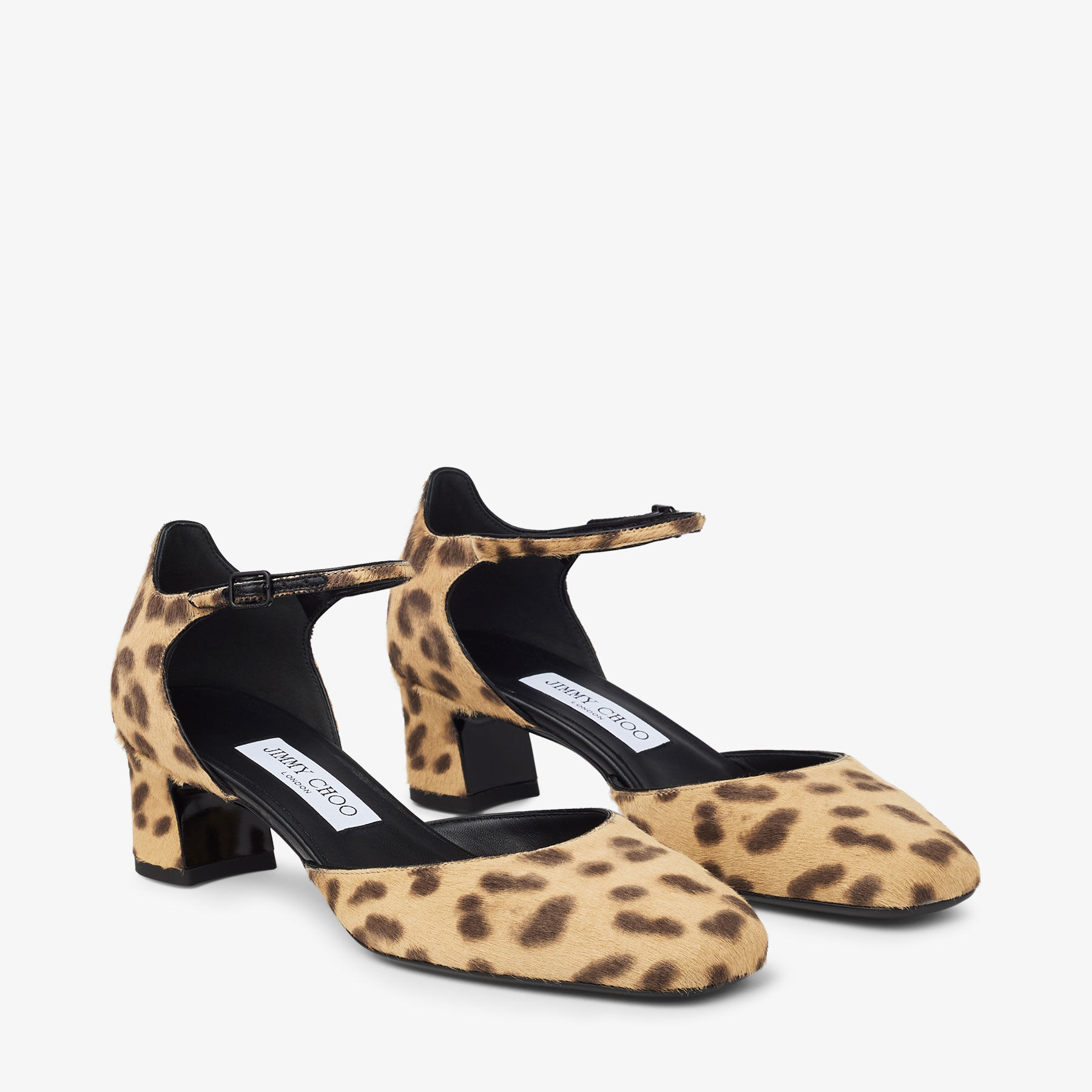 Pixie/BH 45 | Natural Leopard Print Pony Pumps | JIMMY CHOO NZ