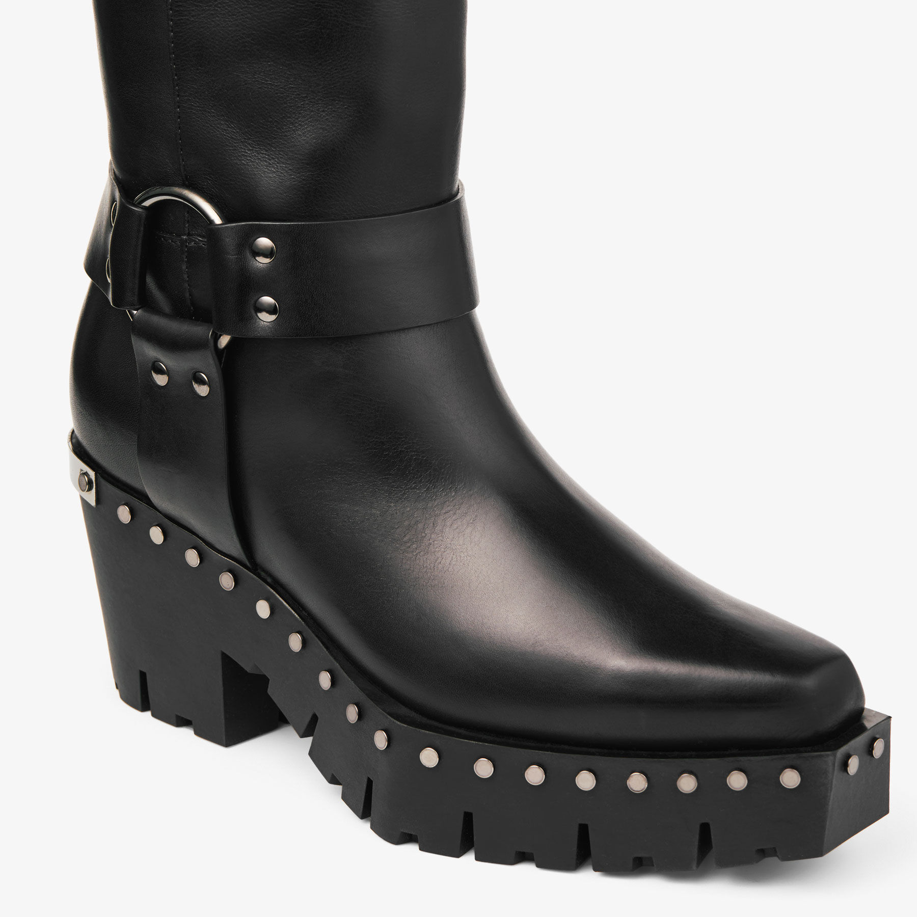 Quinn 75 | Botas en piel vachetta de color negro | JIMMY CHOO