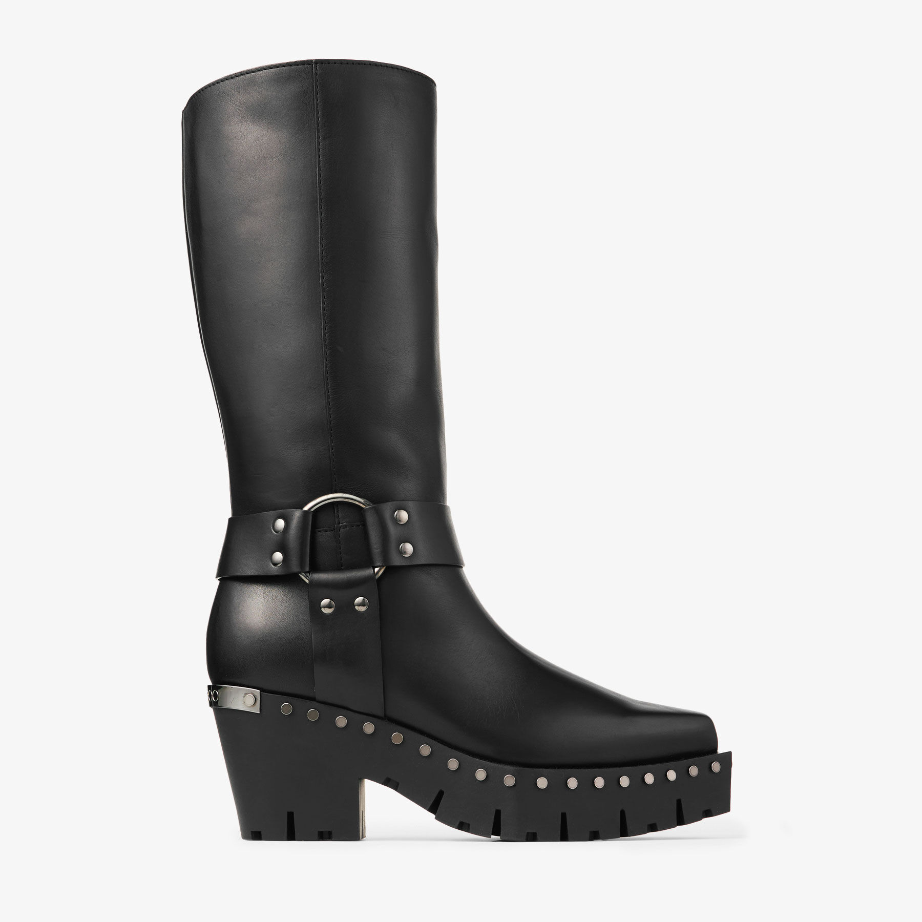 Quinn 75 | Botas en piel vachetta de color negro | JIMMY CHOO