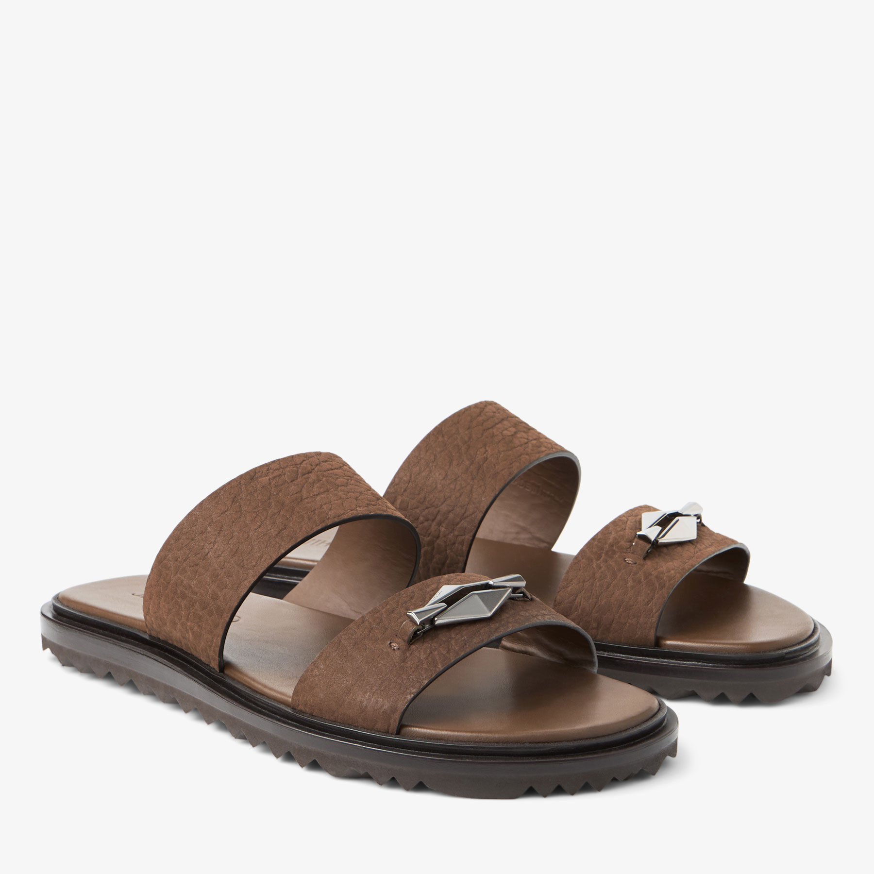 Raiden Sandal/M | Oak Nubuck Leather Sandals | JIMMY CHOO AU
