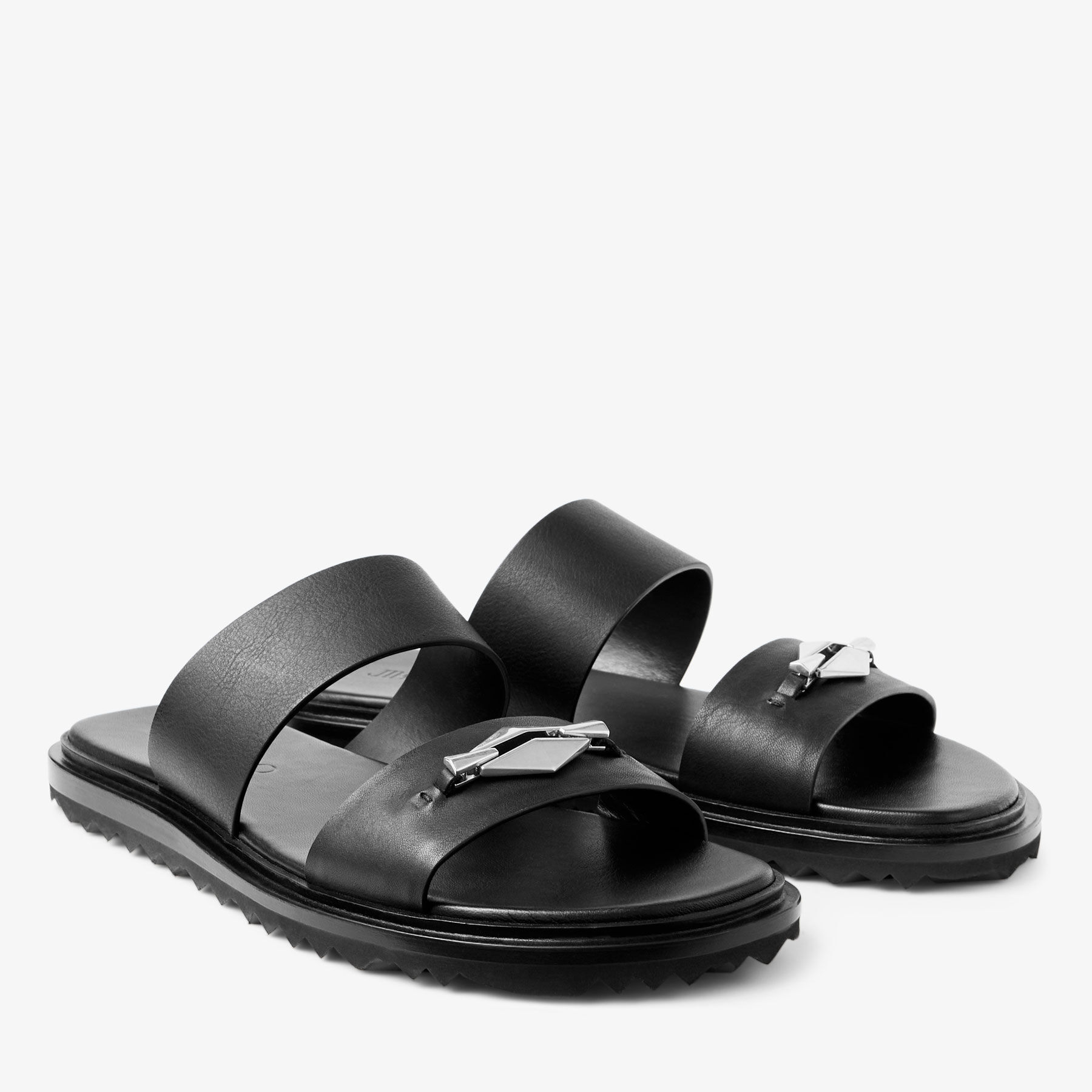 Raiden Sandal/M | Black Ox Nappa Leather Sandals | JIMMY CHOO