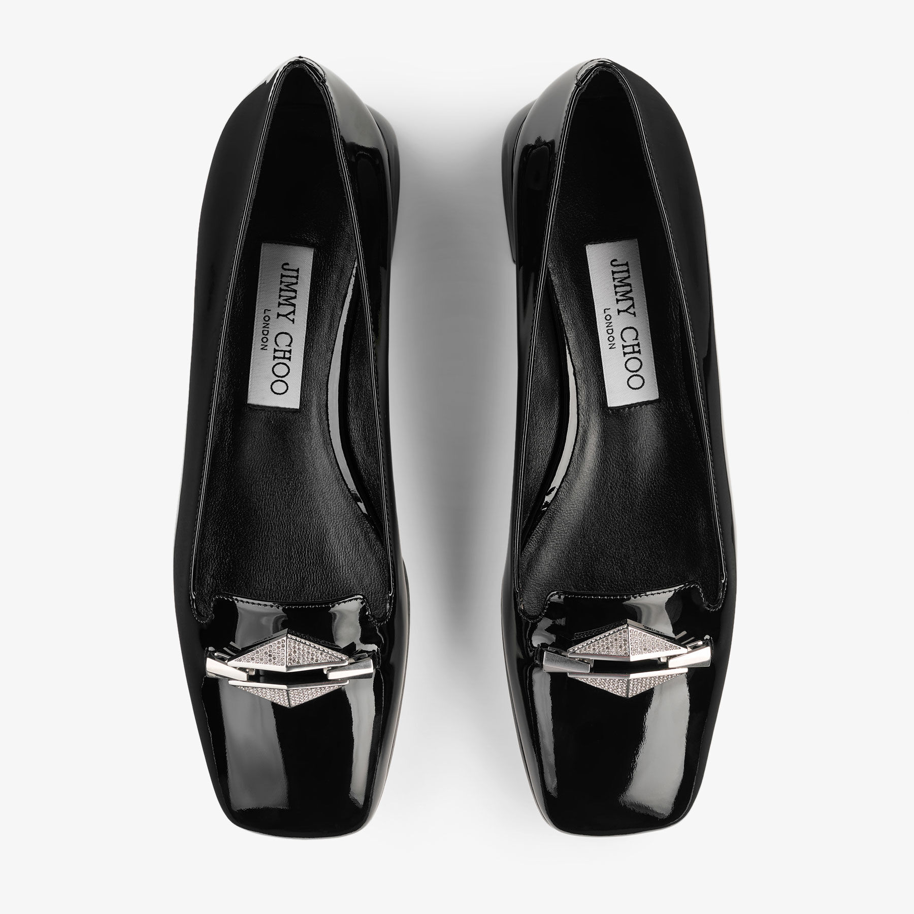 Ravi Flat | Chaussures en cuir verni noir | JIMMYCHOO
