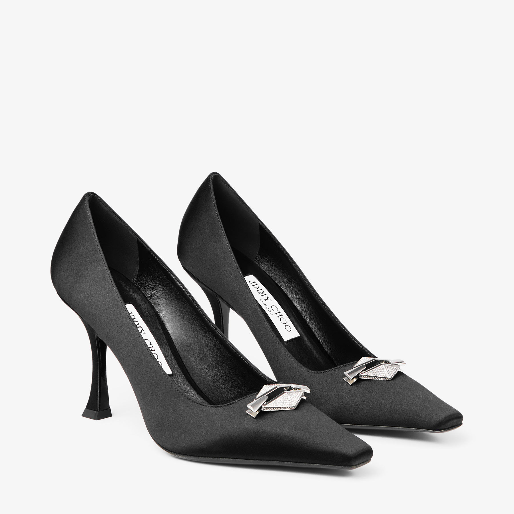 Ryker 90 | Black/Crystal Satin Shoe | JIMMY CHOO