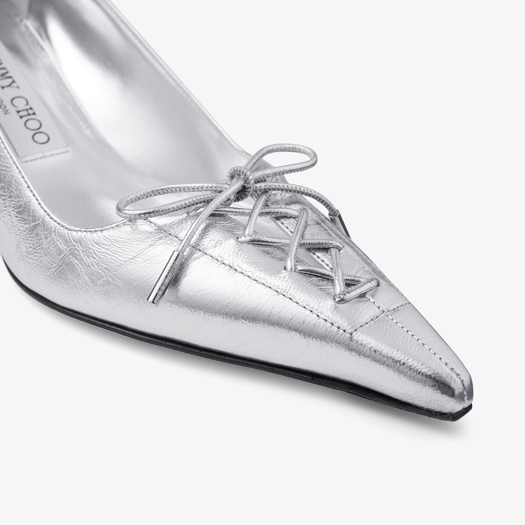 Scarlett 50 | Silver Vintage Metallic Leather Pumps | JIMMY CHOO NZ