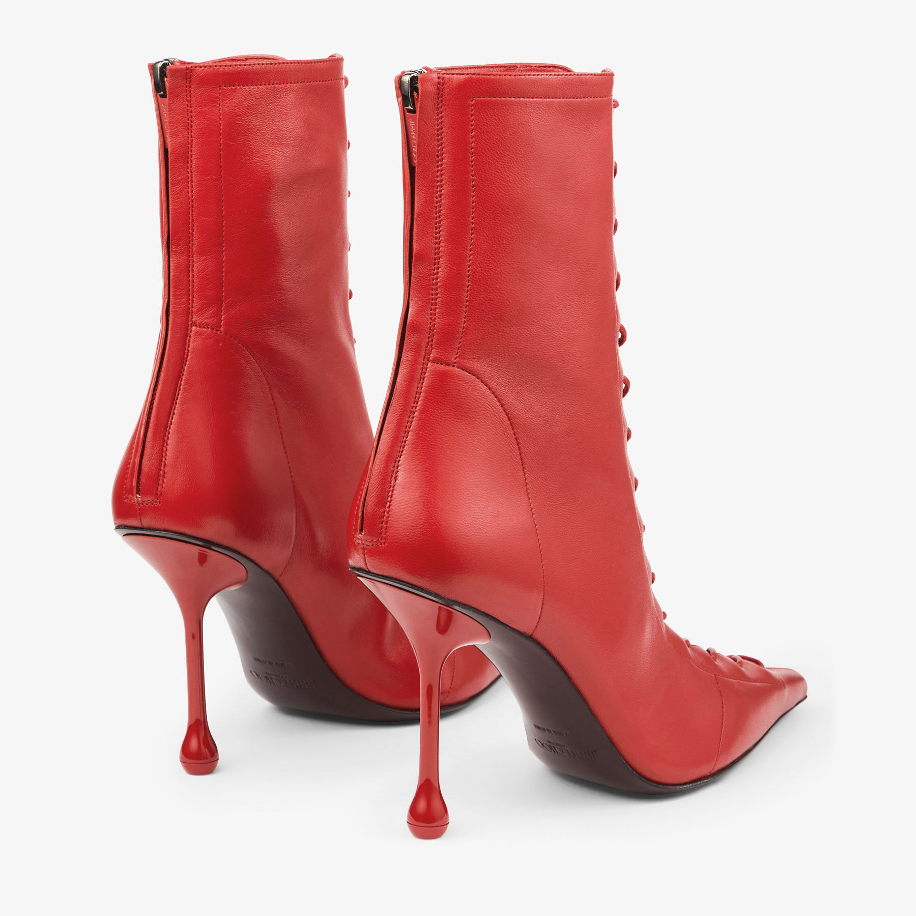 Scarlett Ankle Boot 95 | Postbox Red Nappa Leather Boots | JIMMY CHOO