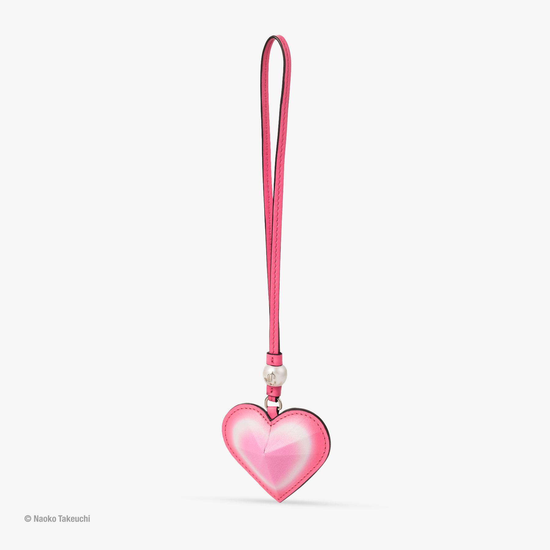 Super Sailor Moon Heart Charm | Pink Leather Heart Charm | JIMMY CHOO