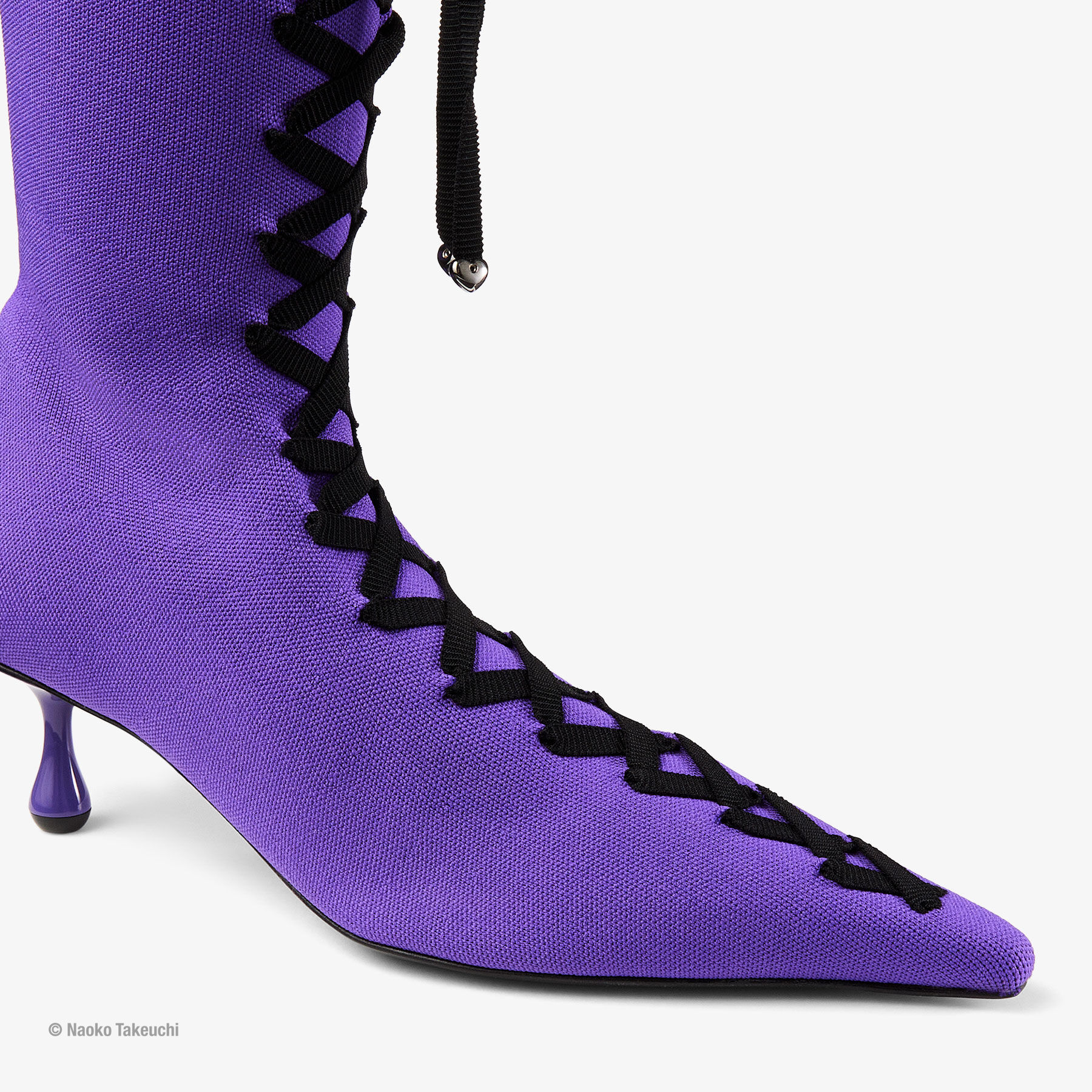 Sailor Saturn Boot 50 | Purple Stretch Knit Boot | JIMMY CHOO