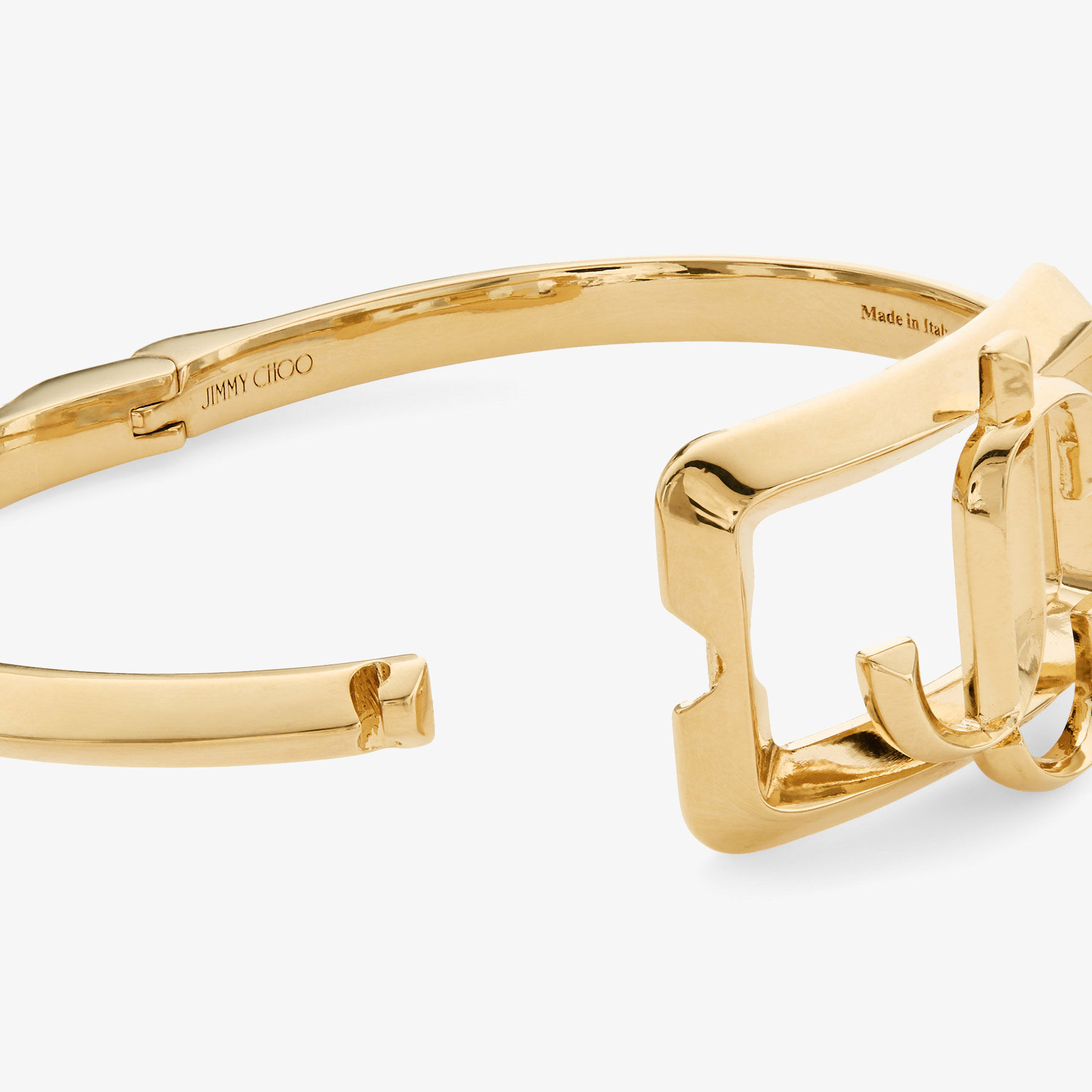 Square JC Cuff | Gold Gold Finish Bracelet | JIMMY CHOO AU