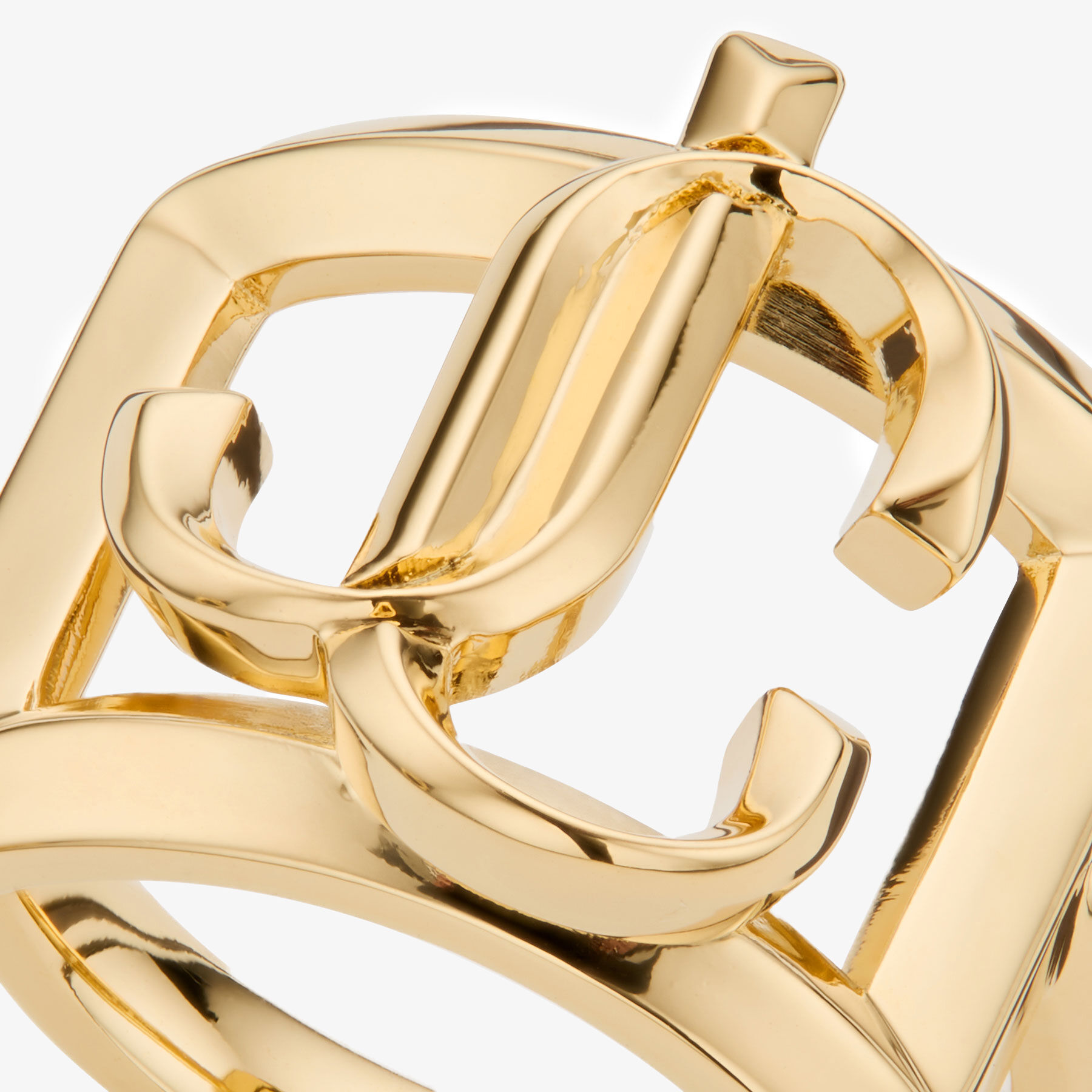 Square JC Slim Ring | Square Ring mit Gold-Finish | JIMMYCHOO