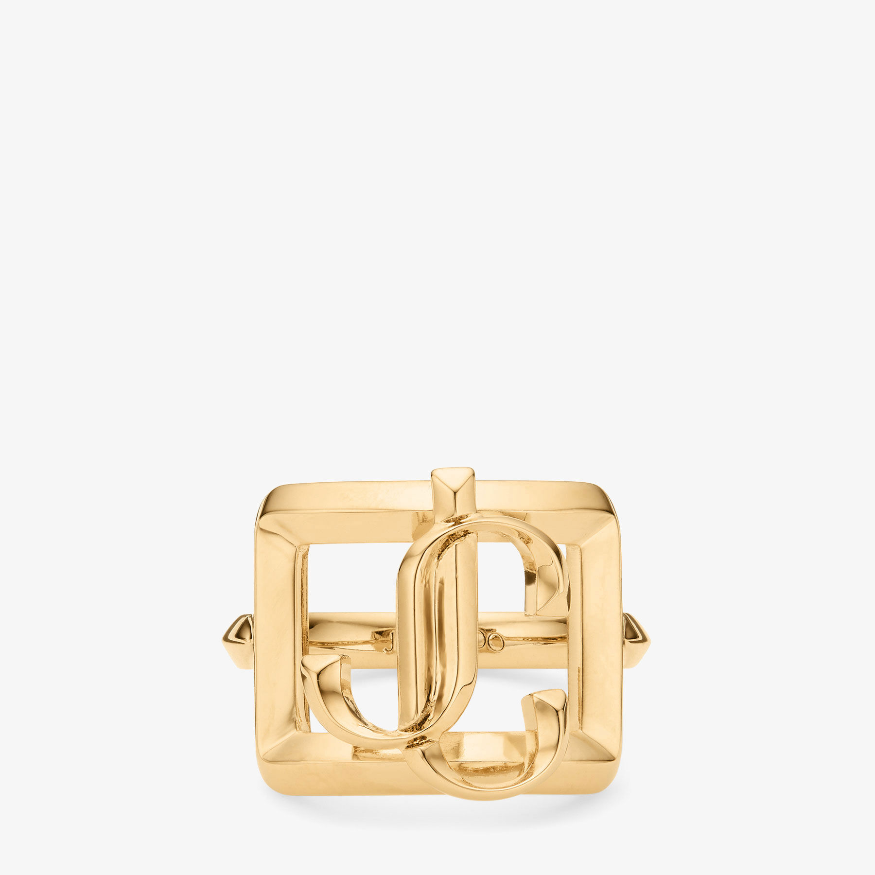Square JC Slim Ring | Gold Gold Finish Rings | JIMMY CHOO