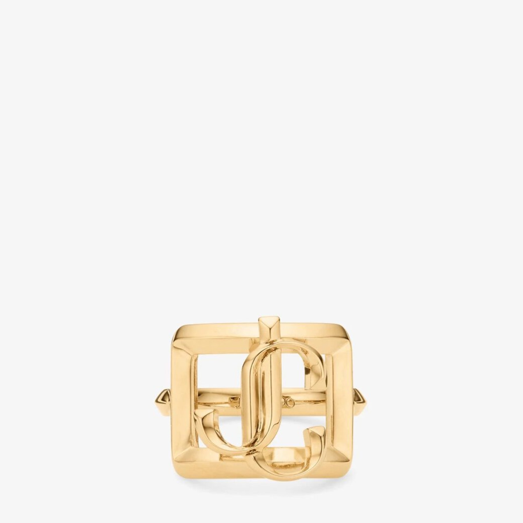 Square JC Slim Ring | Gold Gold Finish Rings | JIMMY CHOO