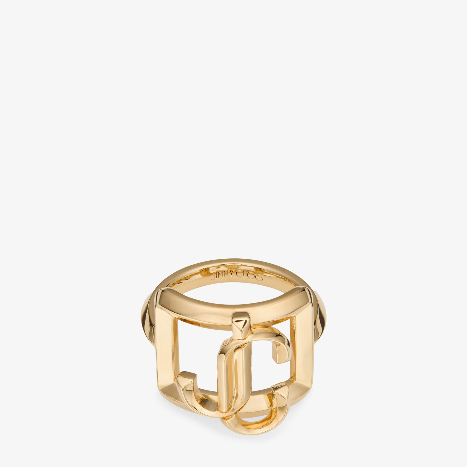 Square JC Slim Ring | Square Ring mit Gold-Finish | JIMMYCHOO