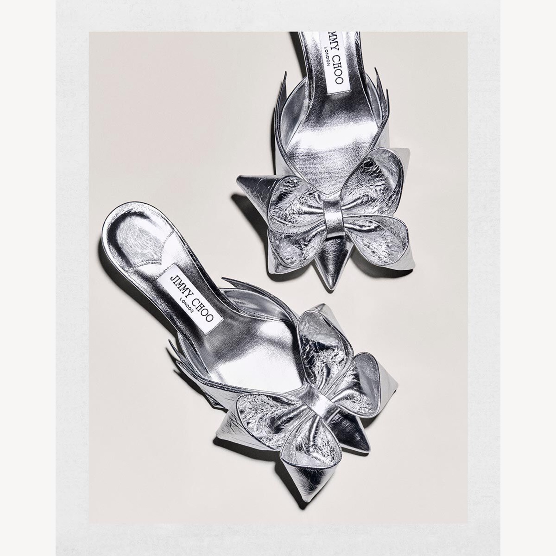 Staz Mule 50 | Mules en cuir argenté métallisé | JIMMY CHOO