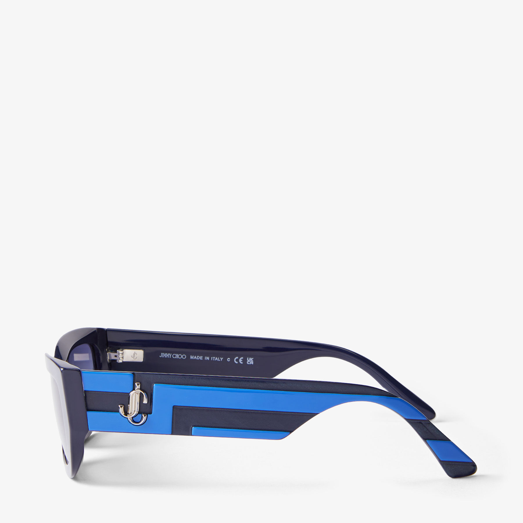 Pua | Pale Gold Square Sunglasses with Crystals | JIMMY CHOO