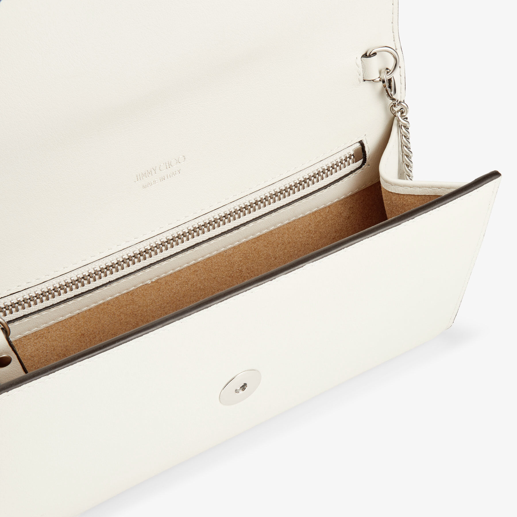 WALLET W/CHAIN | Latte Calf Leather Wallet with Crystal Buckle | Winter ...