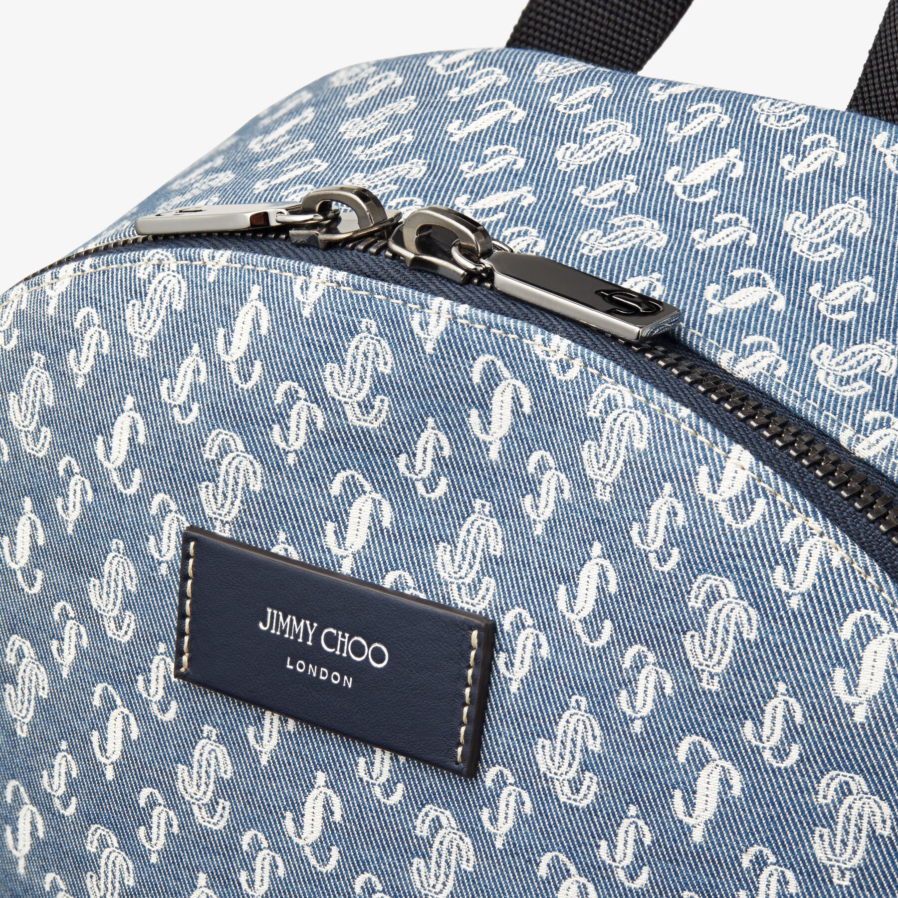 WILMER | 데님 JC 모노그램 백팩 | 2023 봄 컬렉션 | JIMMY CHOO