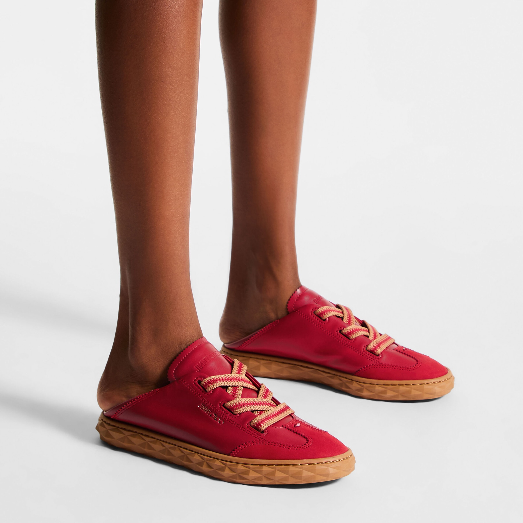 Diamond Light Flex/F | Ruby Red Leather Trainers | JIMMY CHOO US